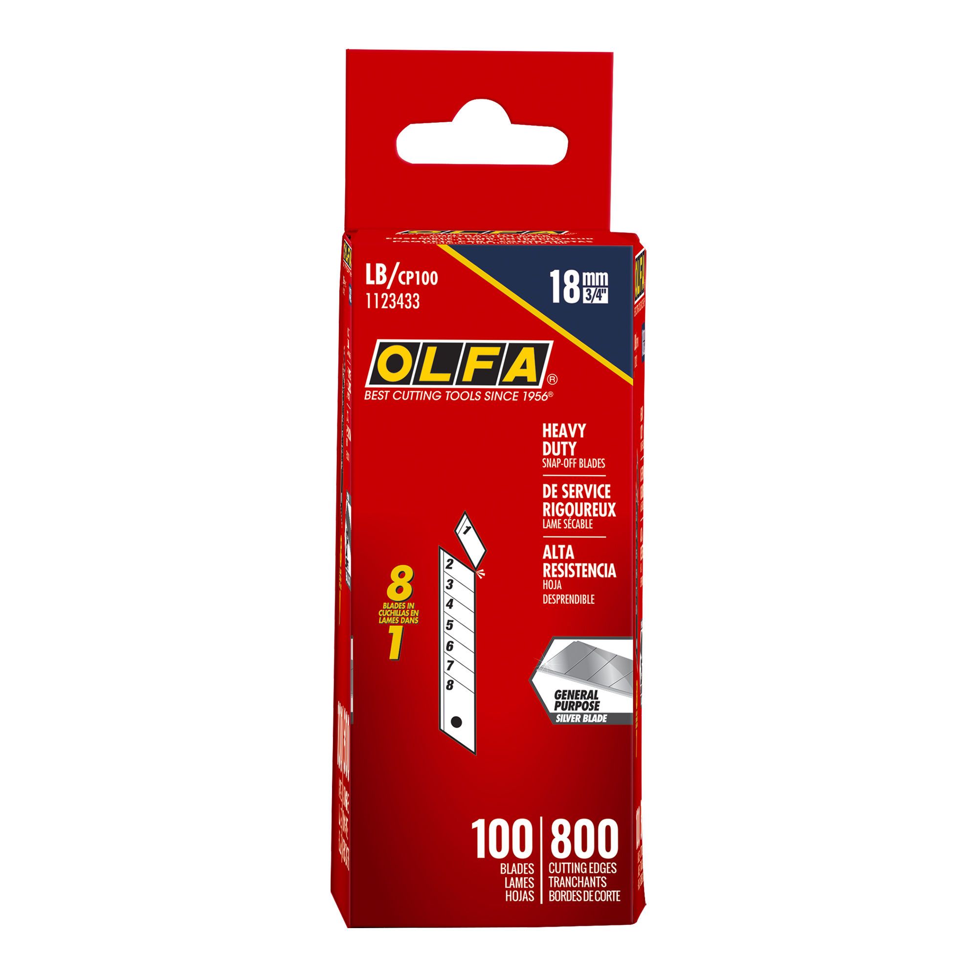 Replacement Snap-Off Blades - Heavy Duty - 100/Pack from OLFA | BMR
