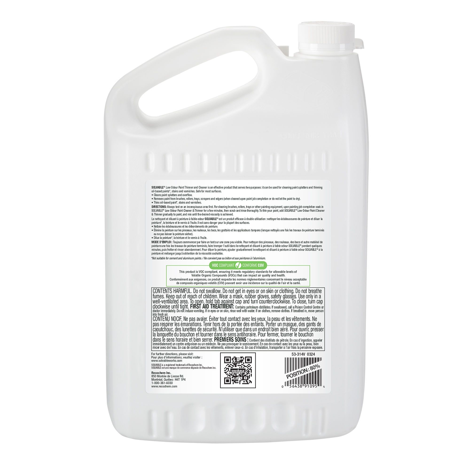 Low Odour Paint Cleaner & Thinner - Low VOC - 3.78 l from SOLVABLE | BMR