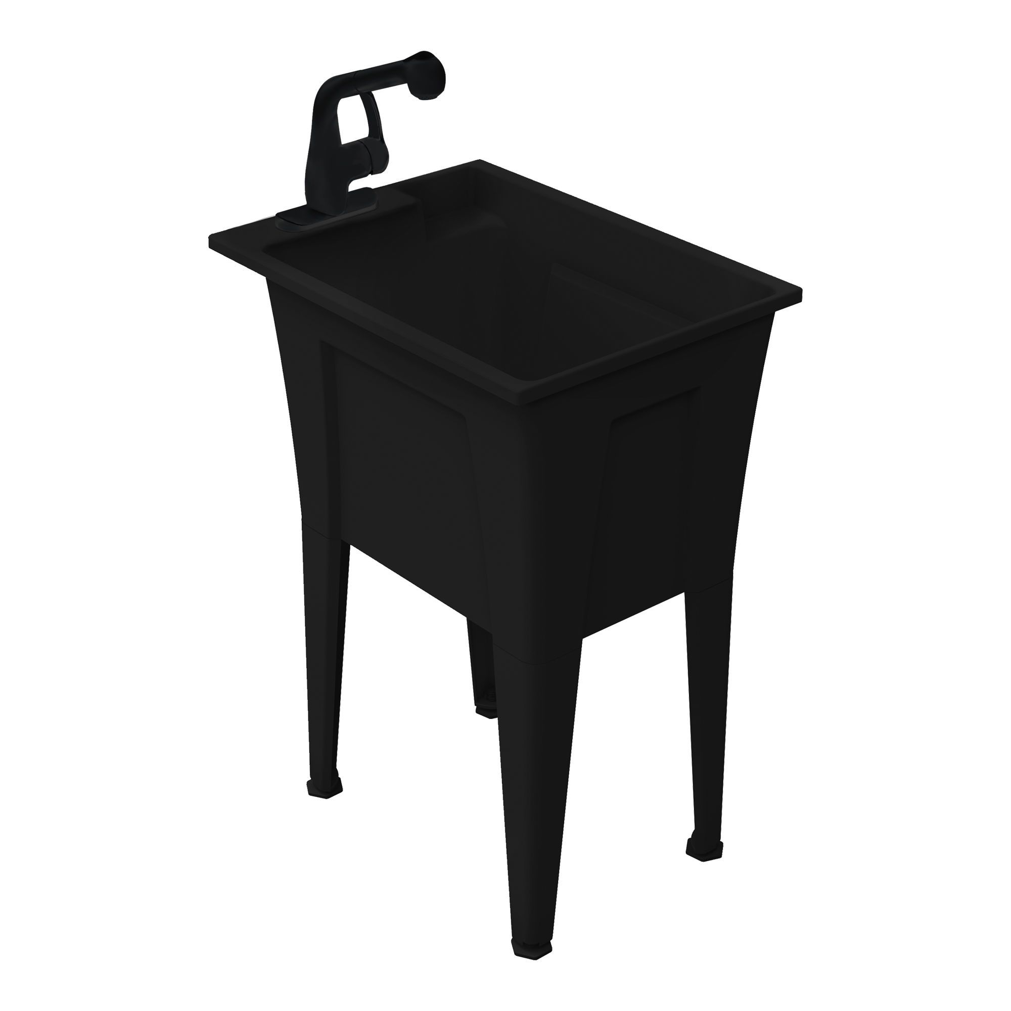 Cuve de lavage avec robinet, Nova, 1 poignée, noir, QP7 de RUGGEDTUB | BMR