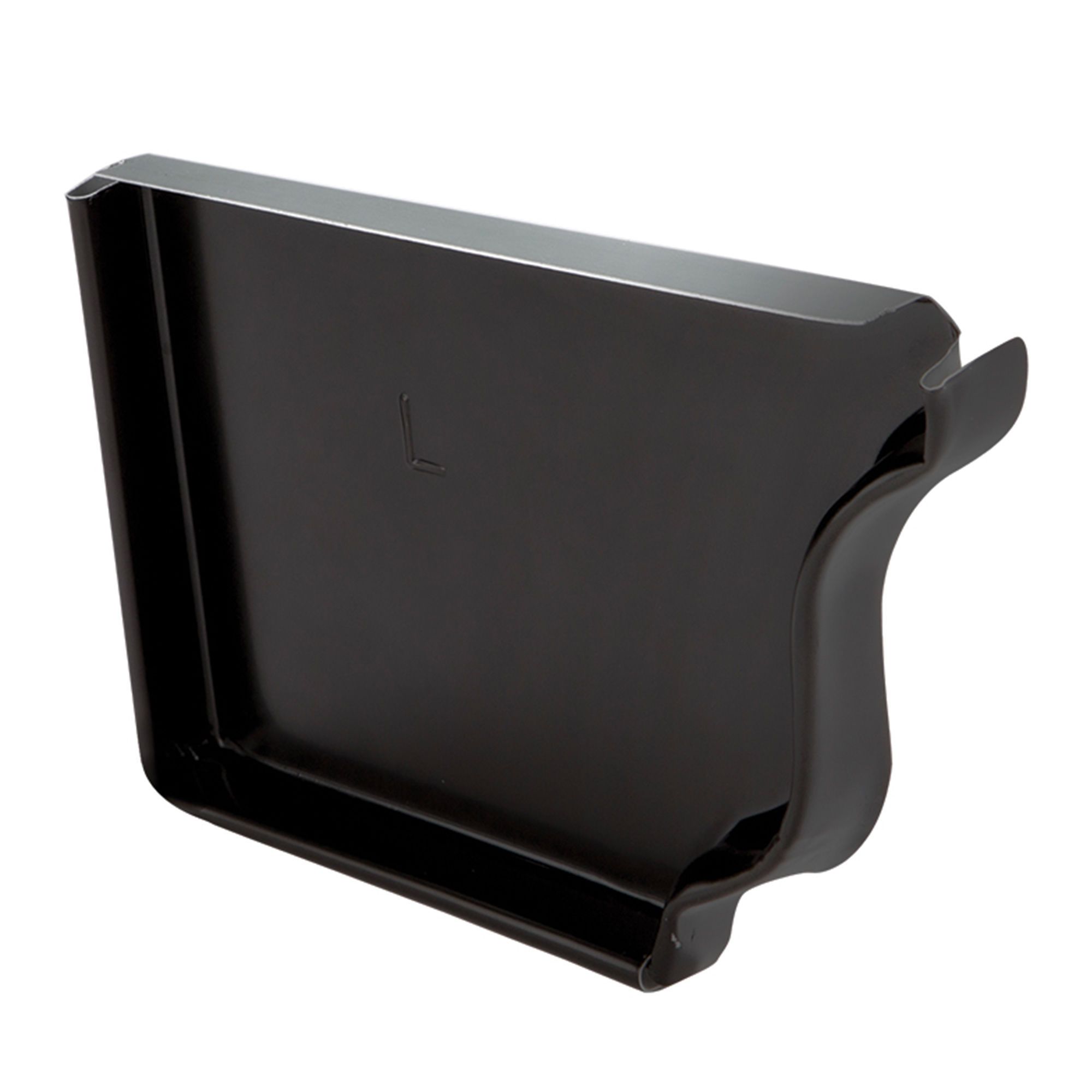 Gutter Left End Cap - Aluminum - 5" - Black from EURAMAX | BMR