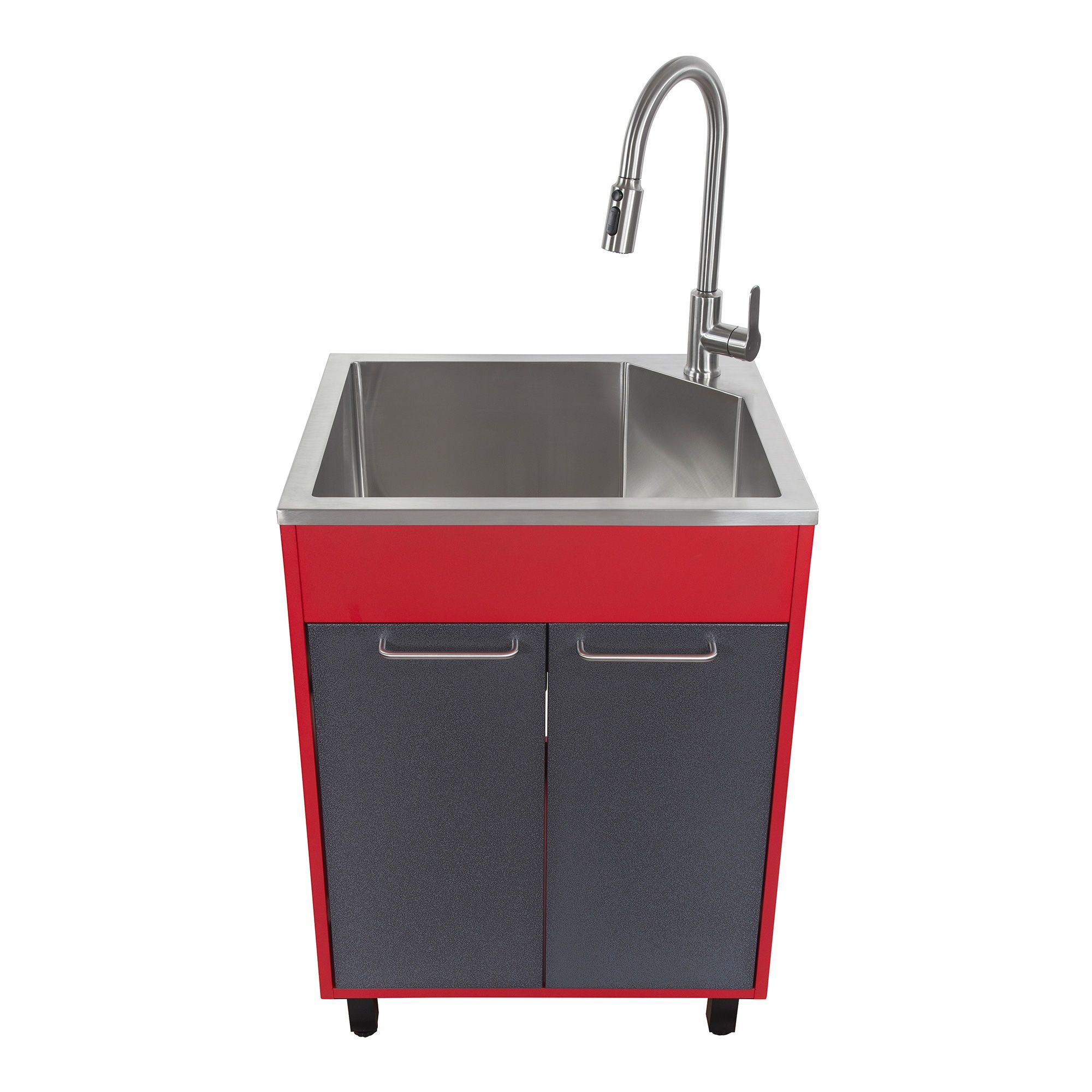 Utility Sink With Cabinet – Black-Red - 24" from OPAZ | BMR
