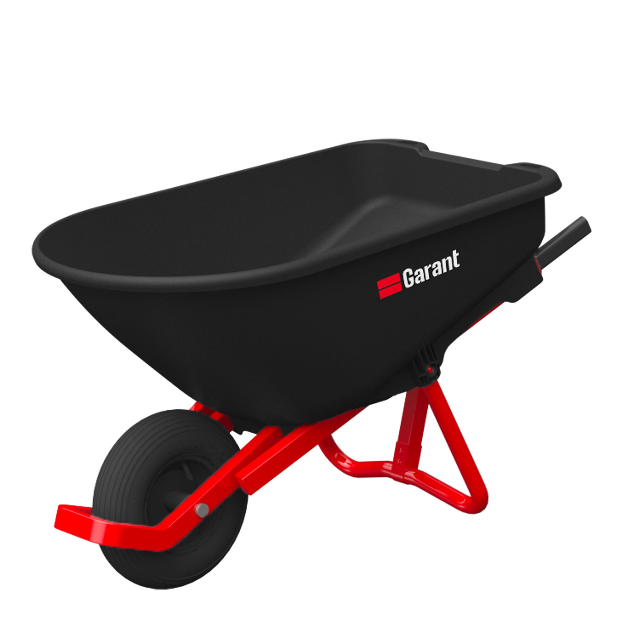 Brouette, polyéthylène, rangement facile, noir-rouge, 4’CU de GARANT | BMR