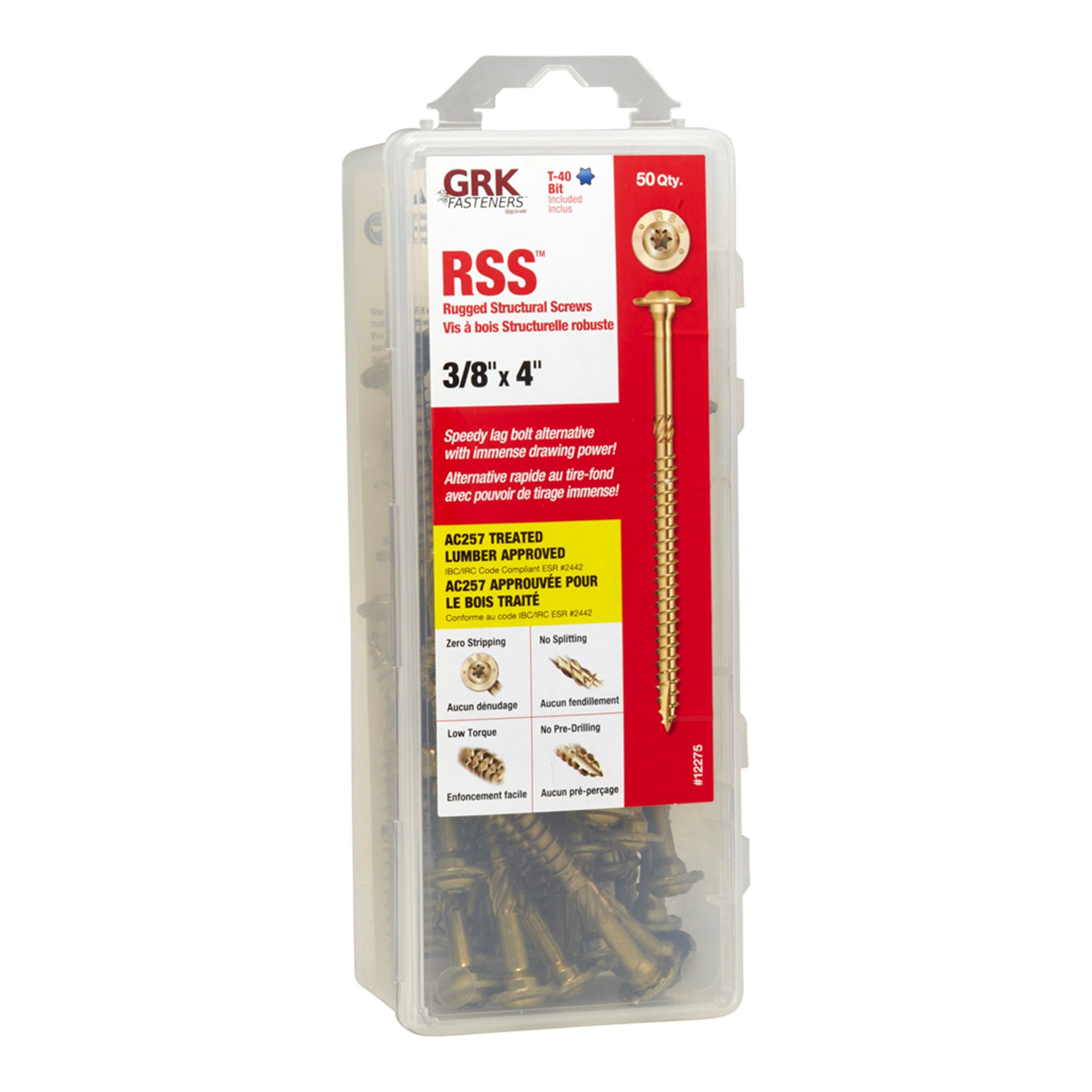 Rugged Structural Screws RSS - 3/8" x 4" - 50/Pkg from GRK | BMR