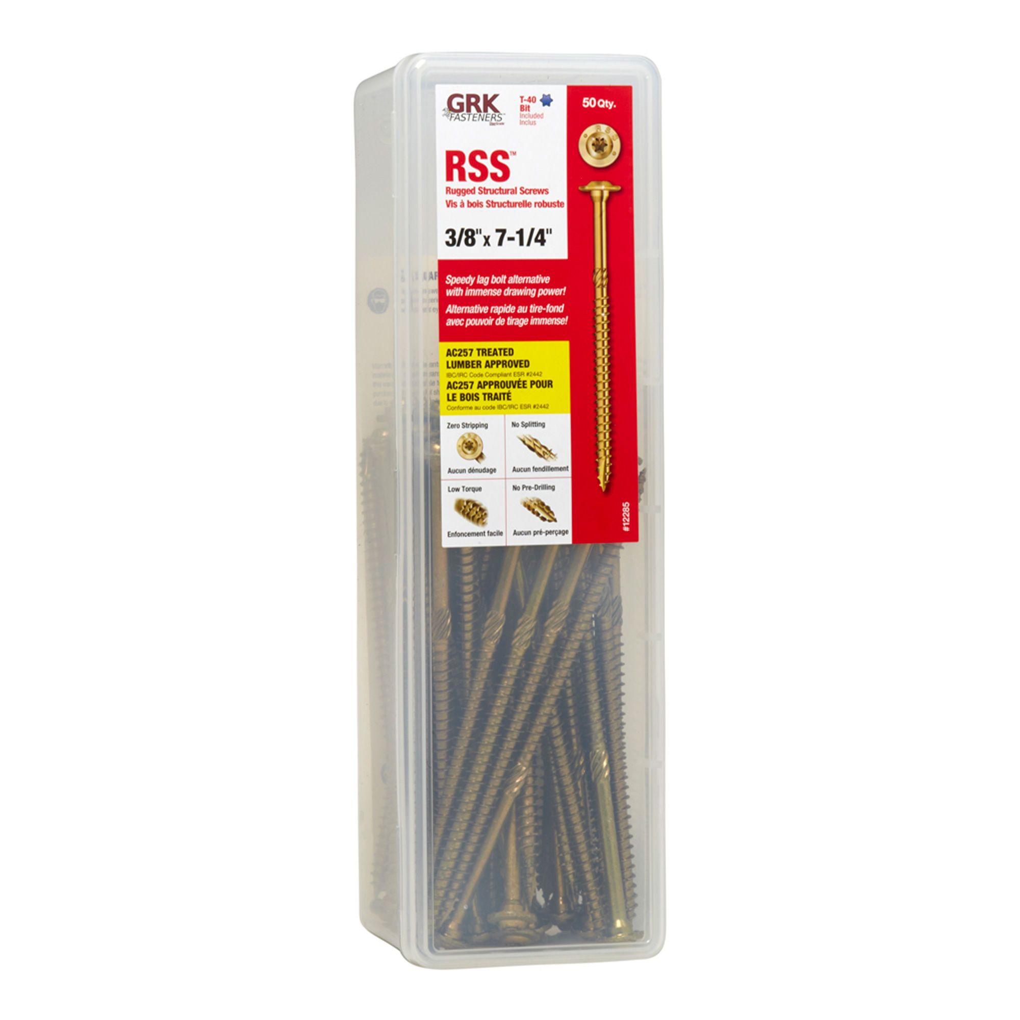 Rugged Structural Screws RSS - 3/8" x 7 1/4" - 50/Pkg from GRK | BMR