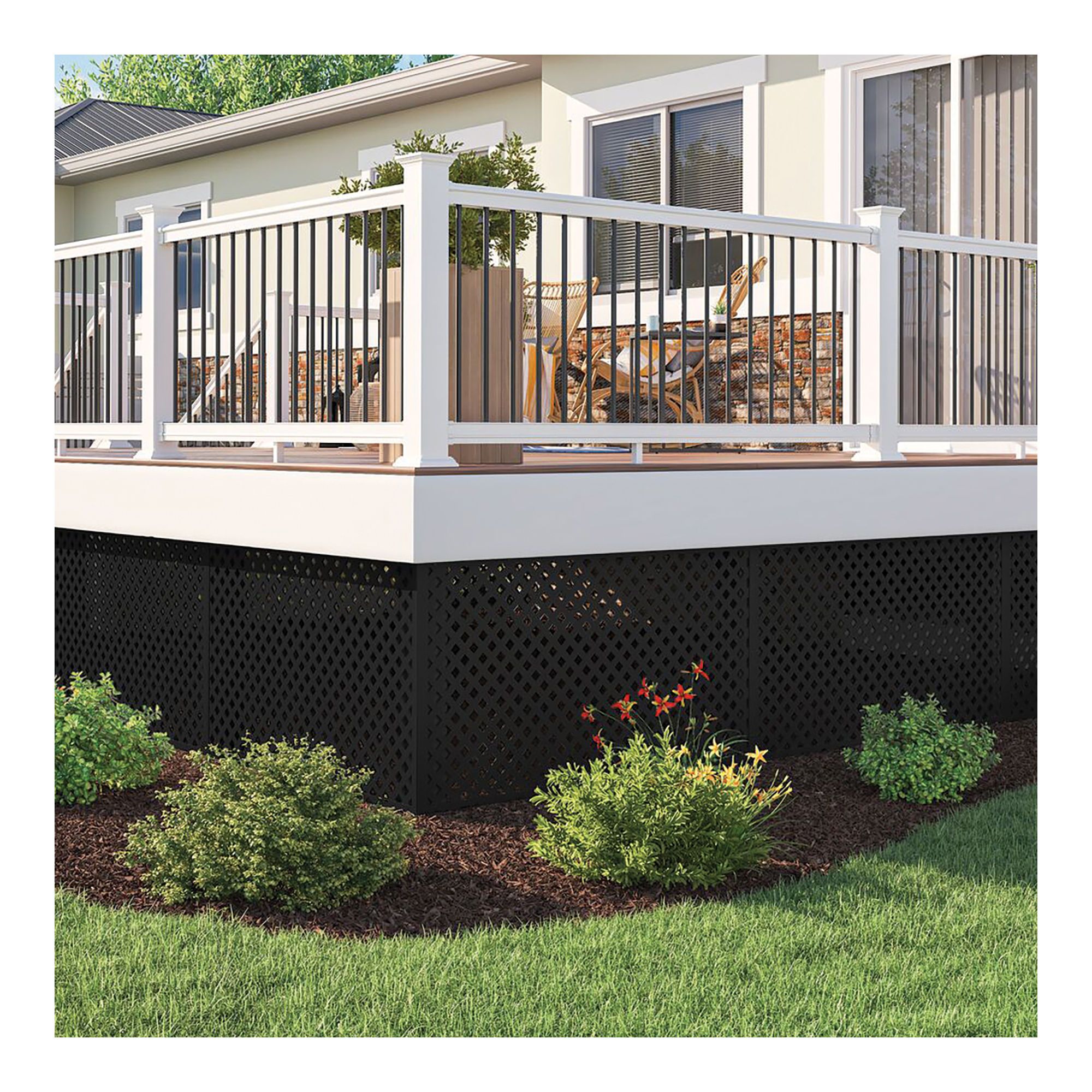 Lattice –Diamond - PVC – Black – 4’ x 8’ from BARRETTE | BMR