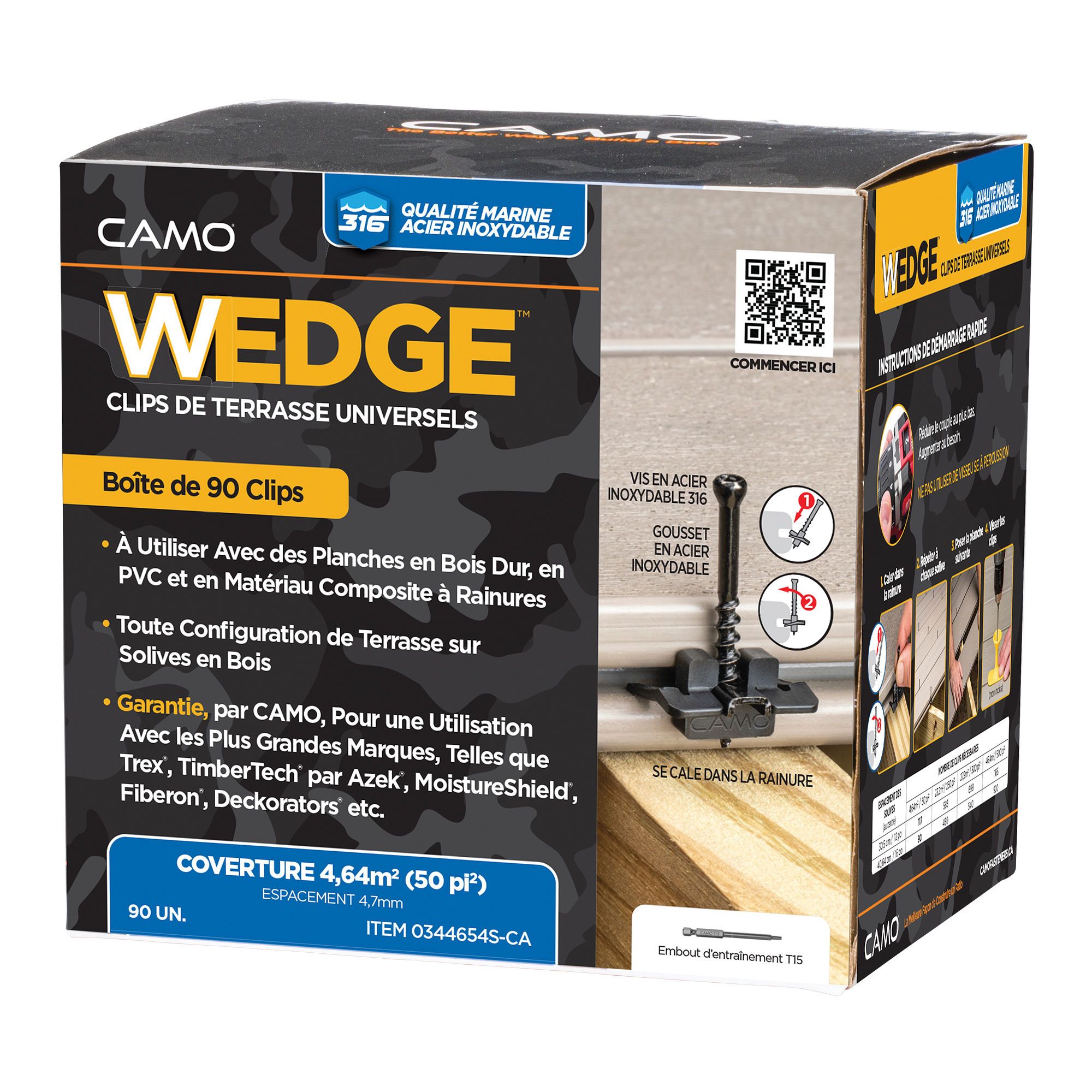 Fastener For Deck – WEDGE - 90/pkg from CAMO | BMR