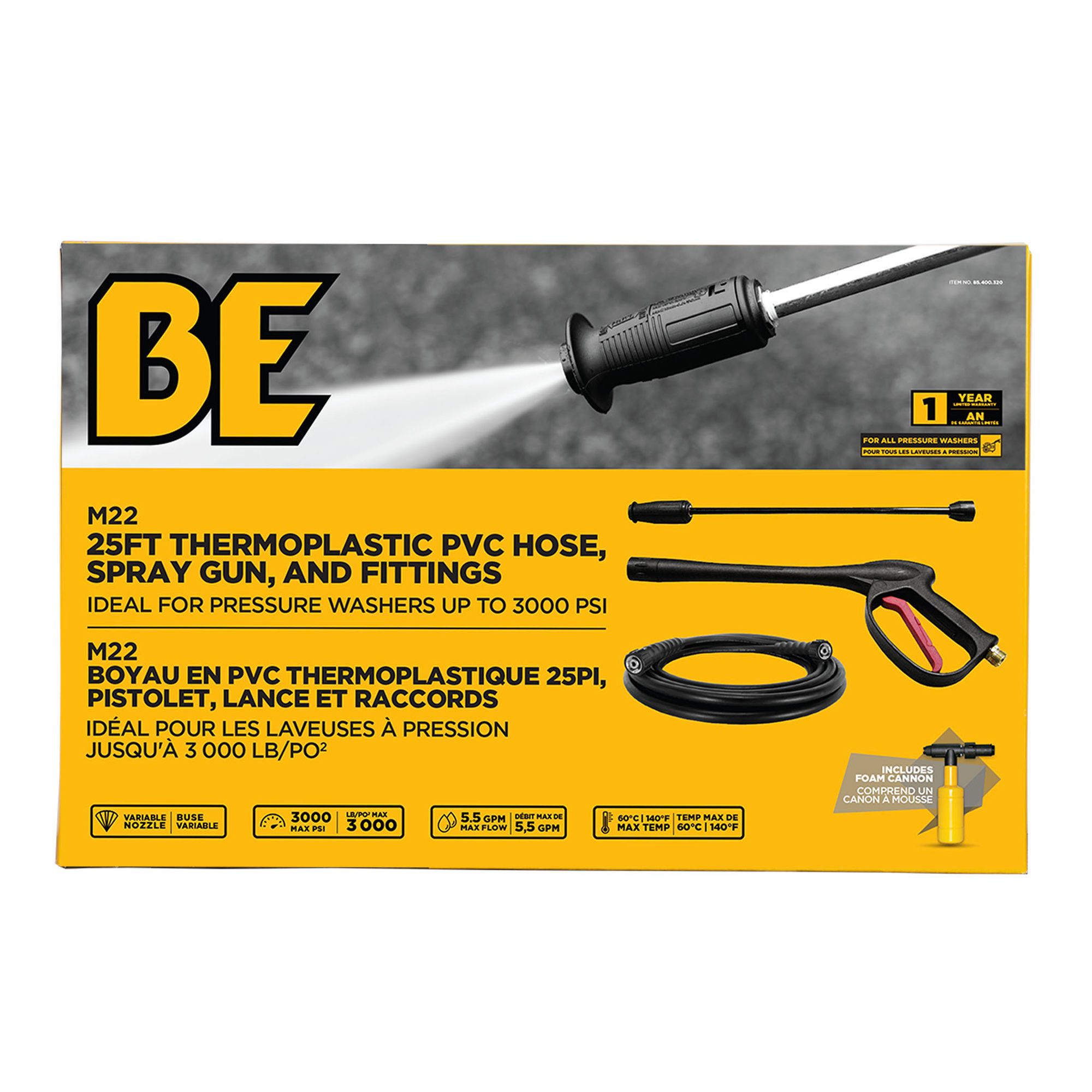 Pressure Washer Accessory Kit – 3 000 PSI - Black from BE POWER ...