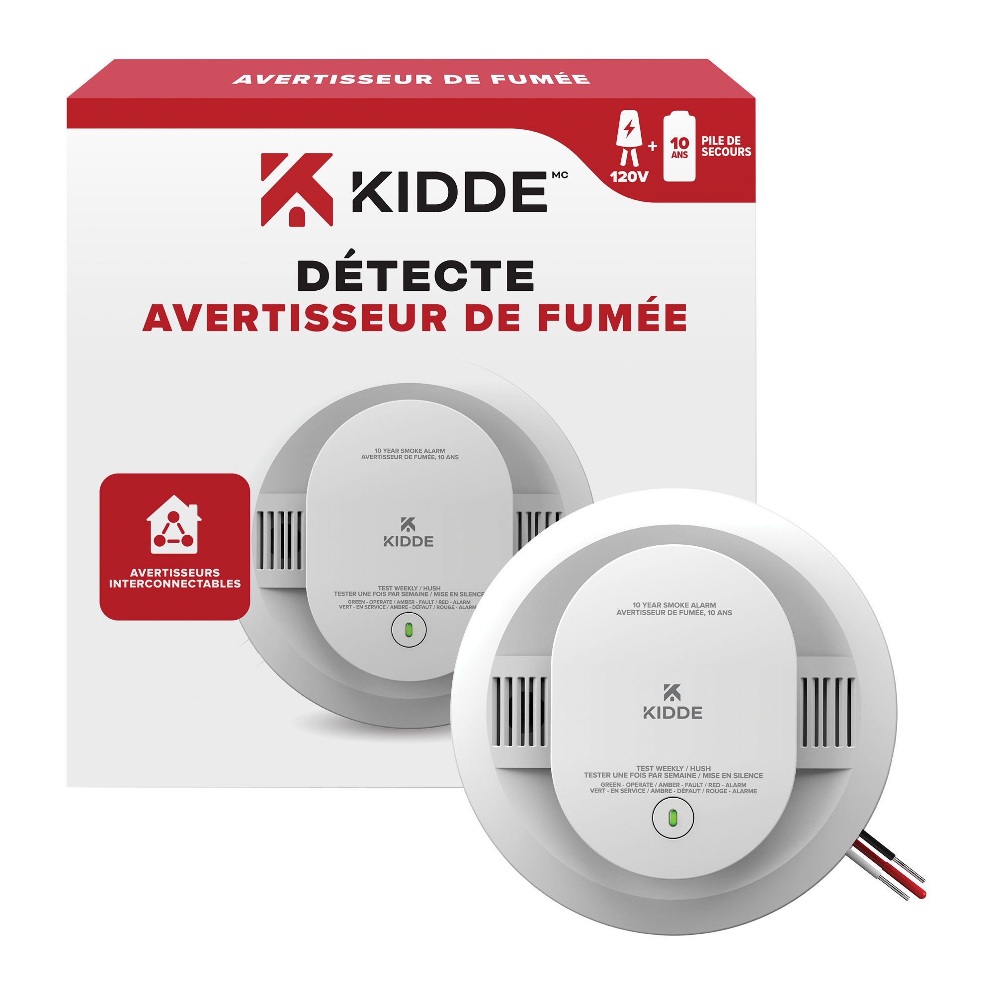 Smoke Alarm - 120 V & 10 Years Sealed Battery from KIDDE | BMR
