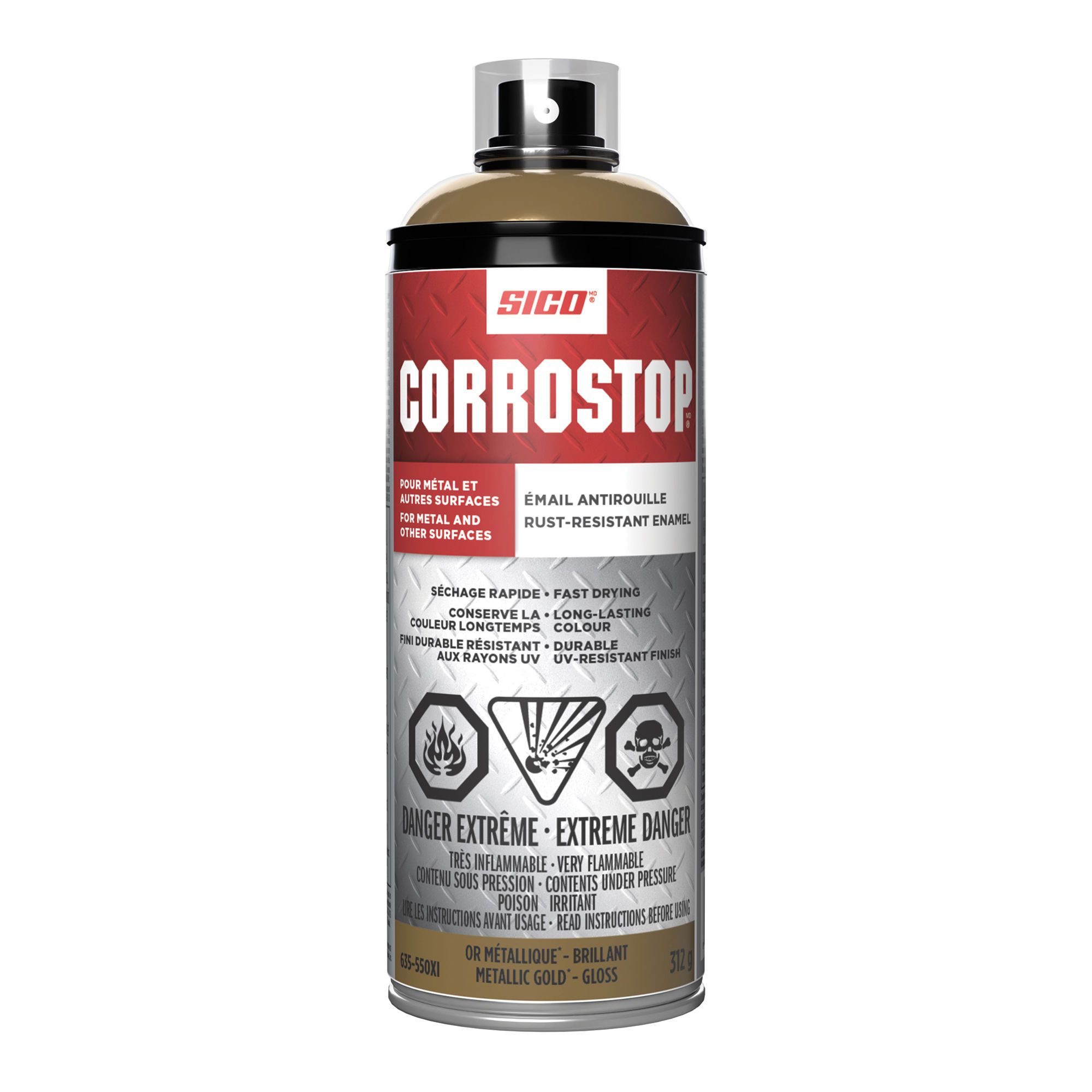Rust-Resistant Enamel - Corrostop - Gloss - Metal Gold - 312 g from ...