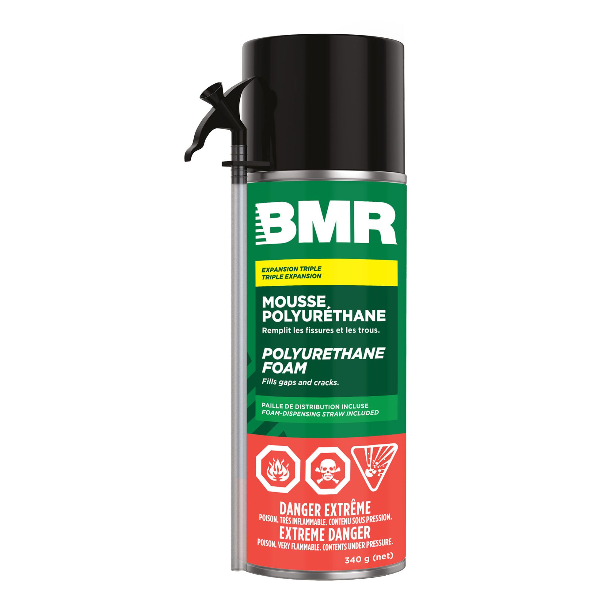 Mousse polyuréthane, triple expansion, version paille, 340 g de BMR | BMR