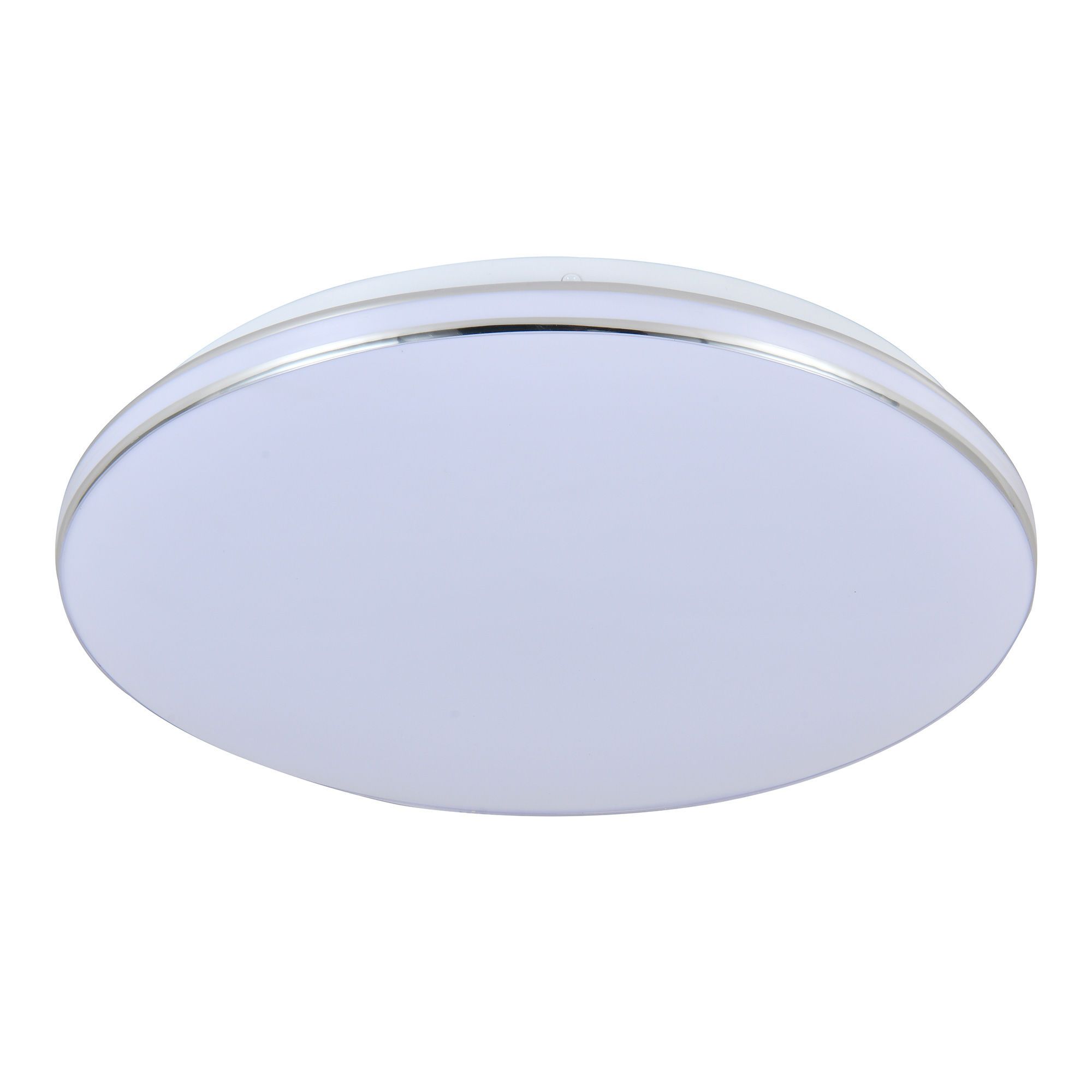 Ceiling Light, LED, Round, White and Silver, 13-in | BMR