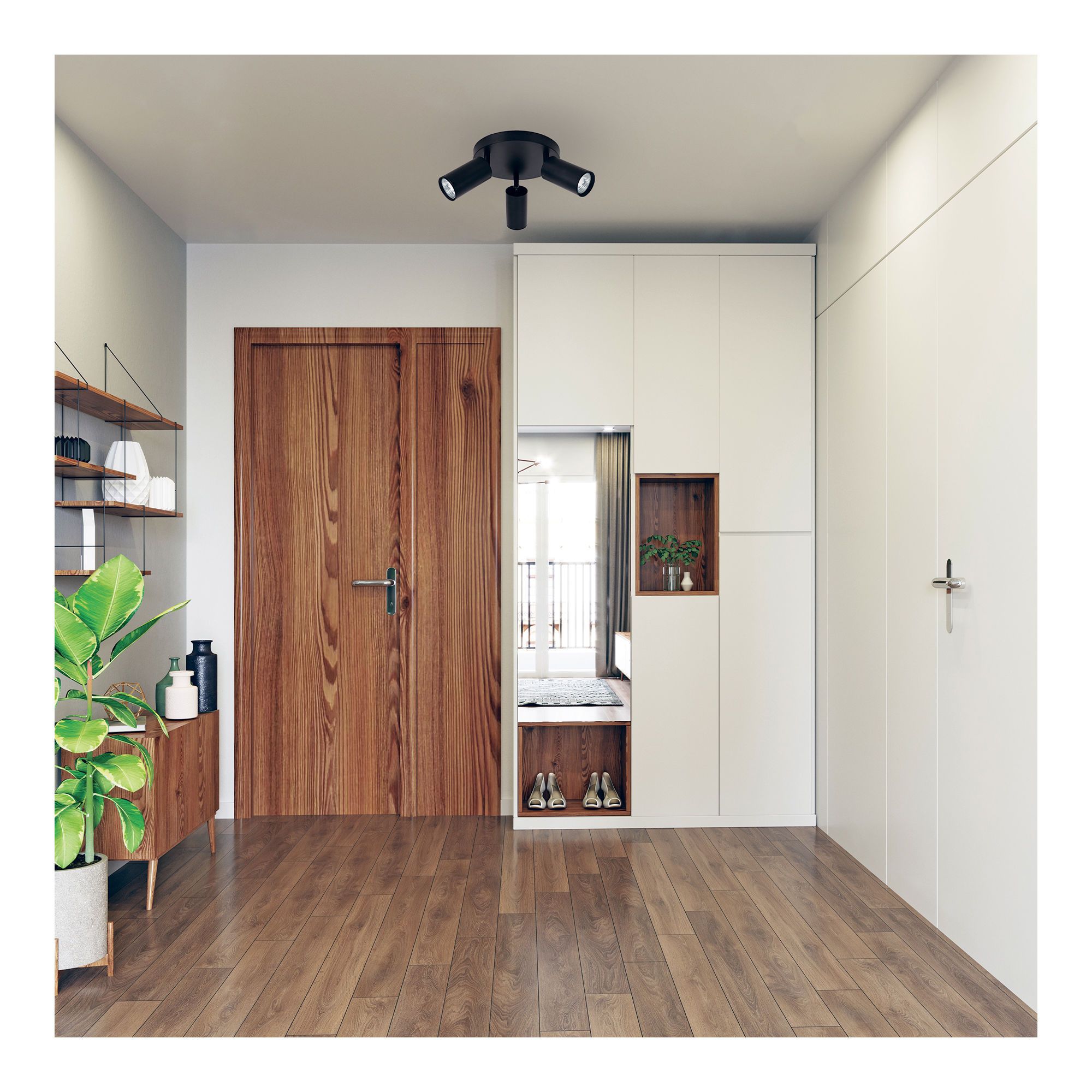 Flushmount – 3 Bulbs – Flarym – Black - 23 cm x 12,5 cm from OPAZ | BMR