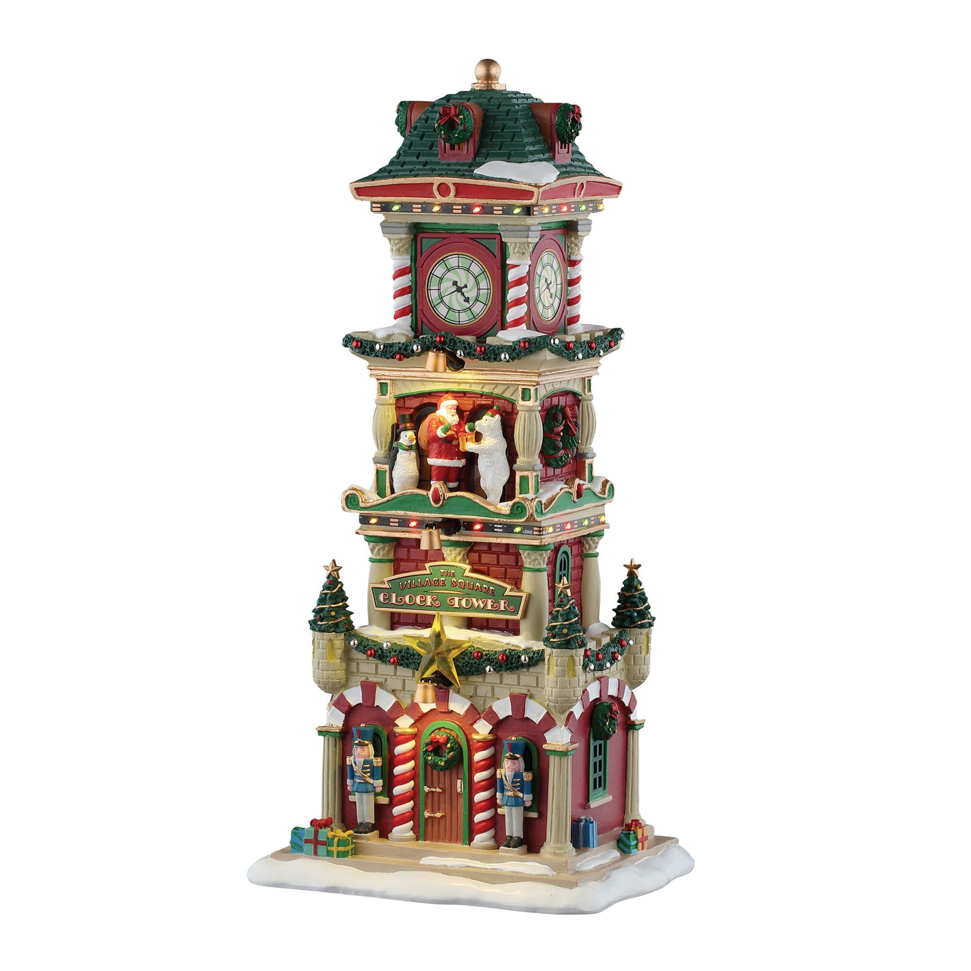 Holiday Village Building - Village Square Clock Tower Light-Up from ...