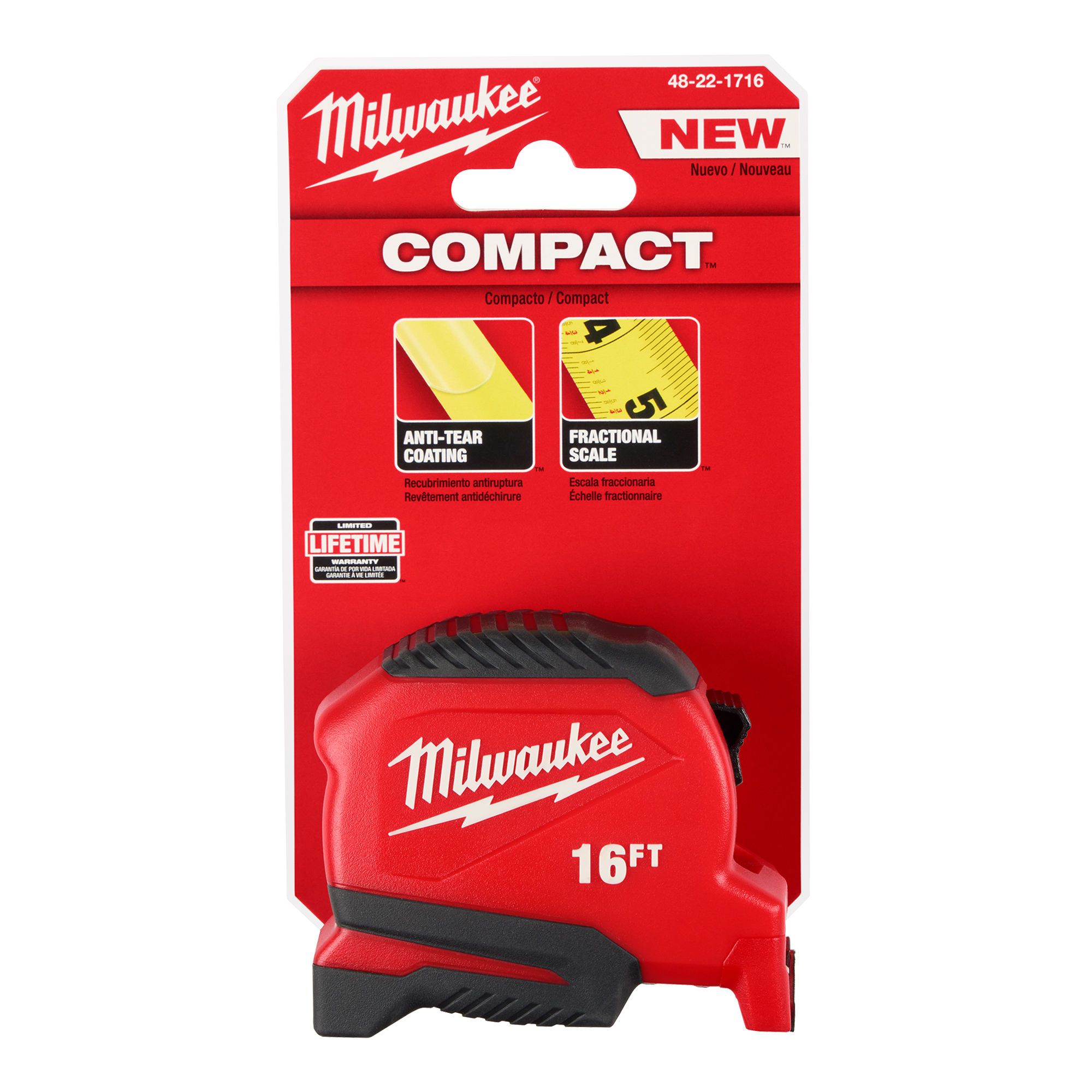 Compact Tape Measure, 16-ft from MILWAUKEE | BMR