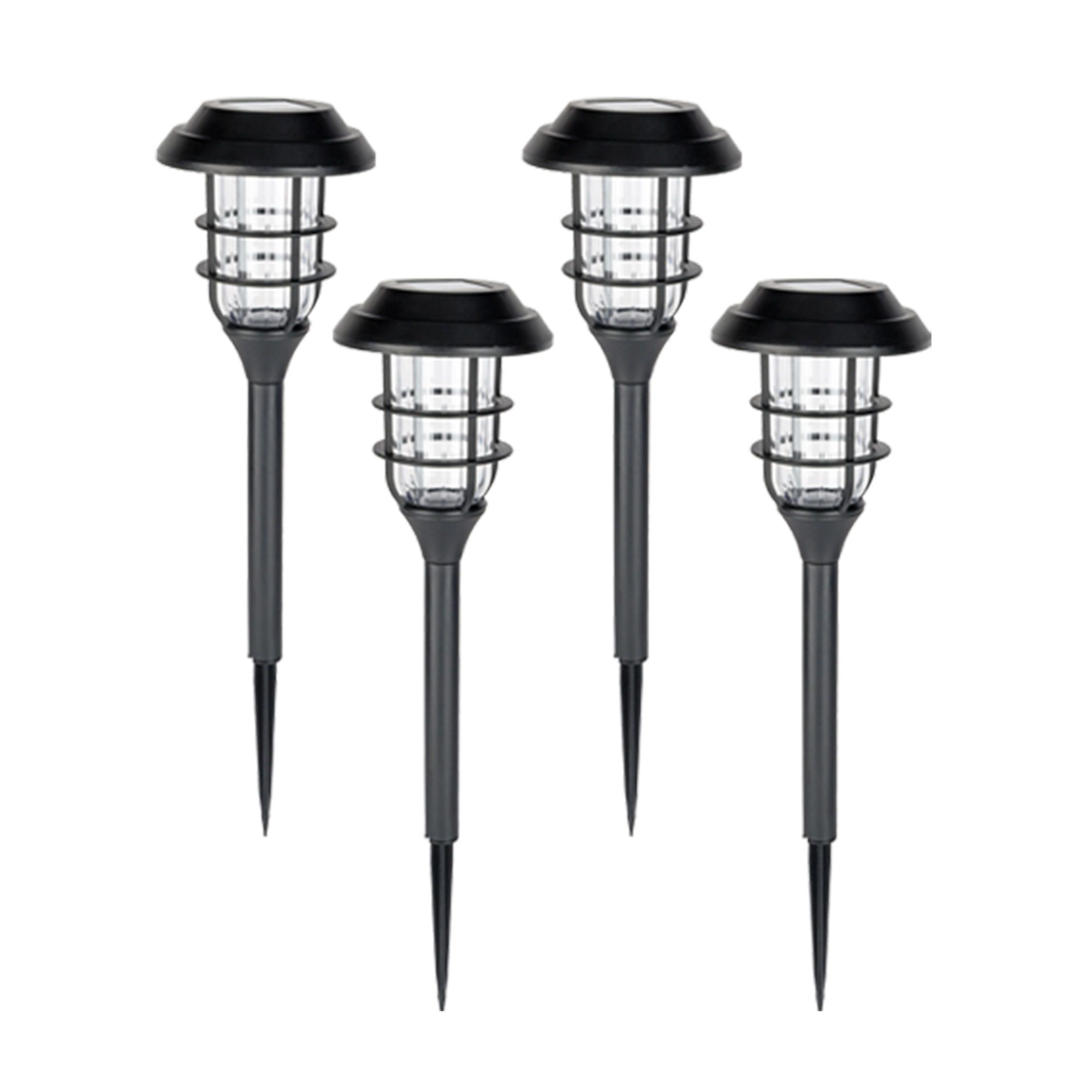 Solar LED Stake Lights - Black - 4/Pkg from DANSON | BMR