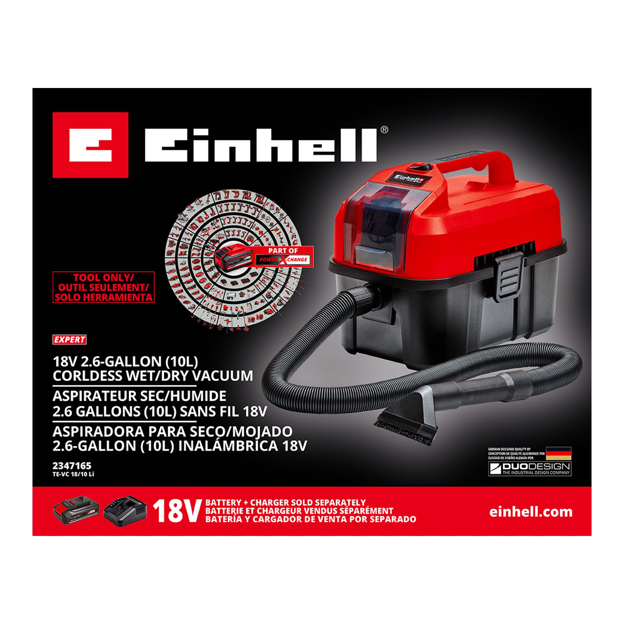 18V Cordless Wet/Dry Vacuum – 2.6 Gal – Tool-Only from EINHELL | BMR