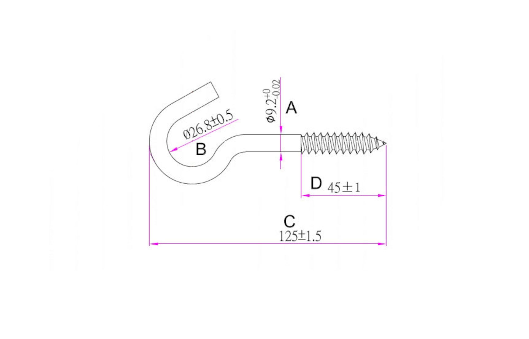 Crochet à visser tirefond, zinc, 3/8" x 4 7/8" de ONWARD QUINCAILLERIE ...