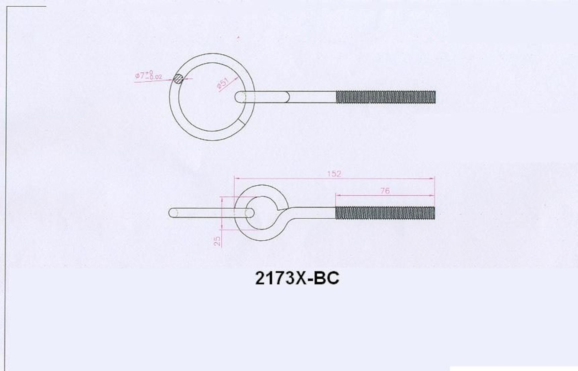 Ring Bolt with Nut - 6" from ONWARD | BMR