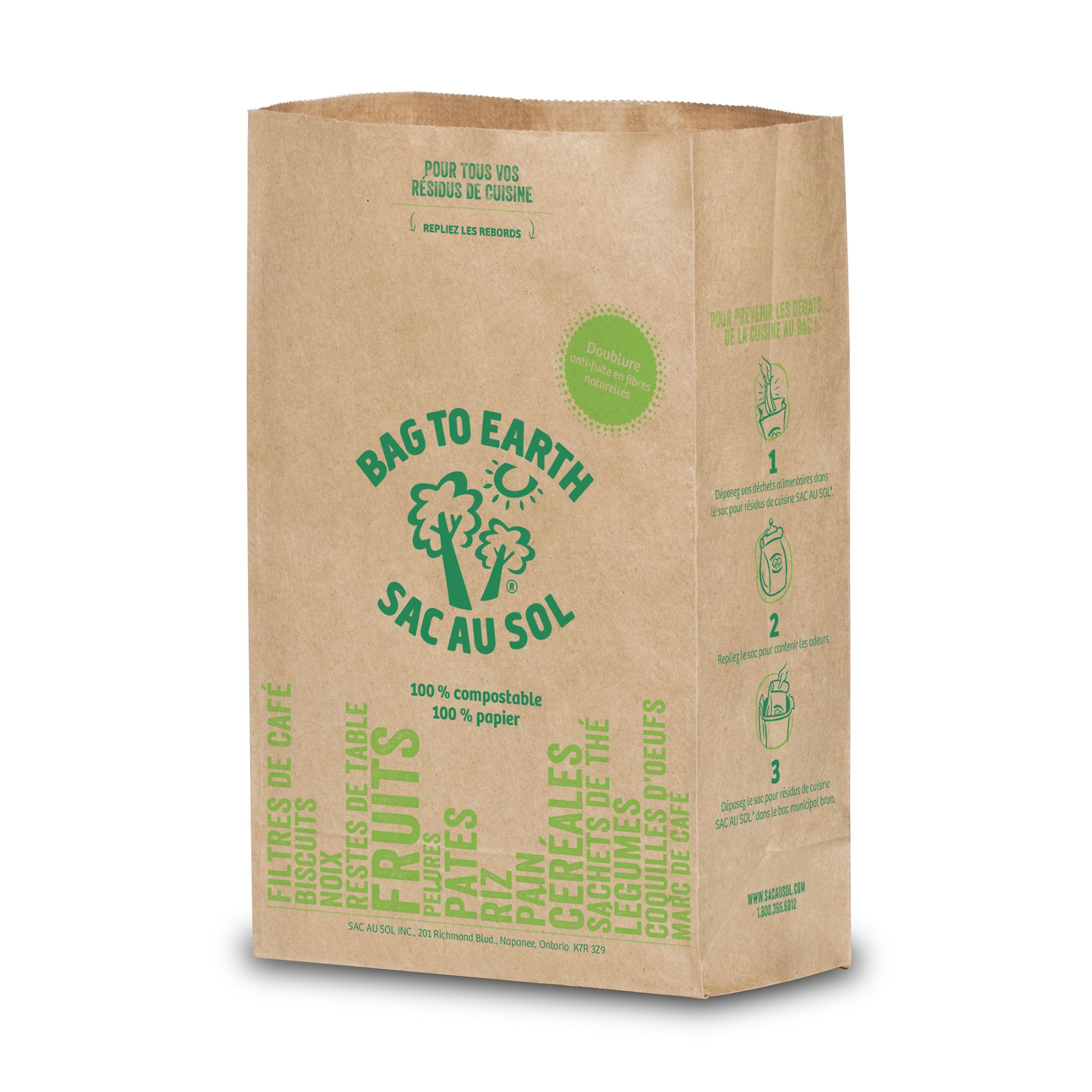 Paper food waste bag from BAG TO EARTH | BMR
