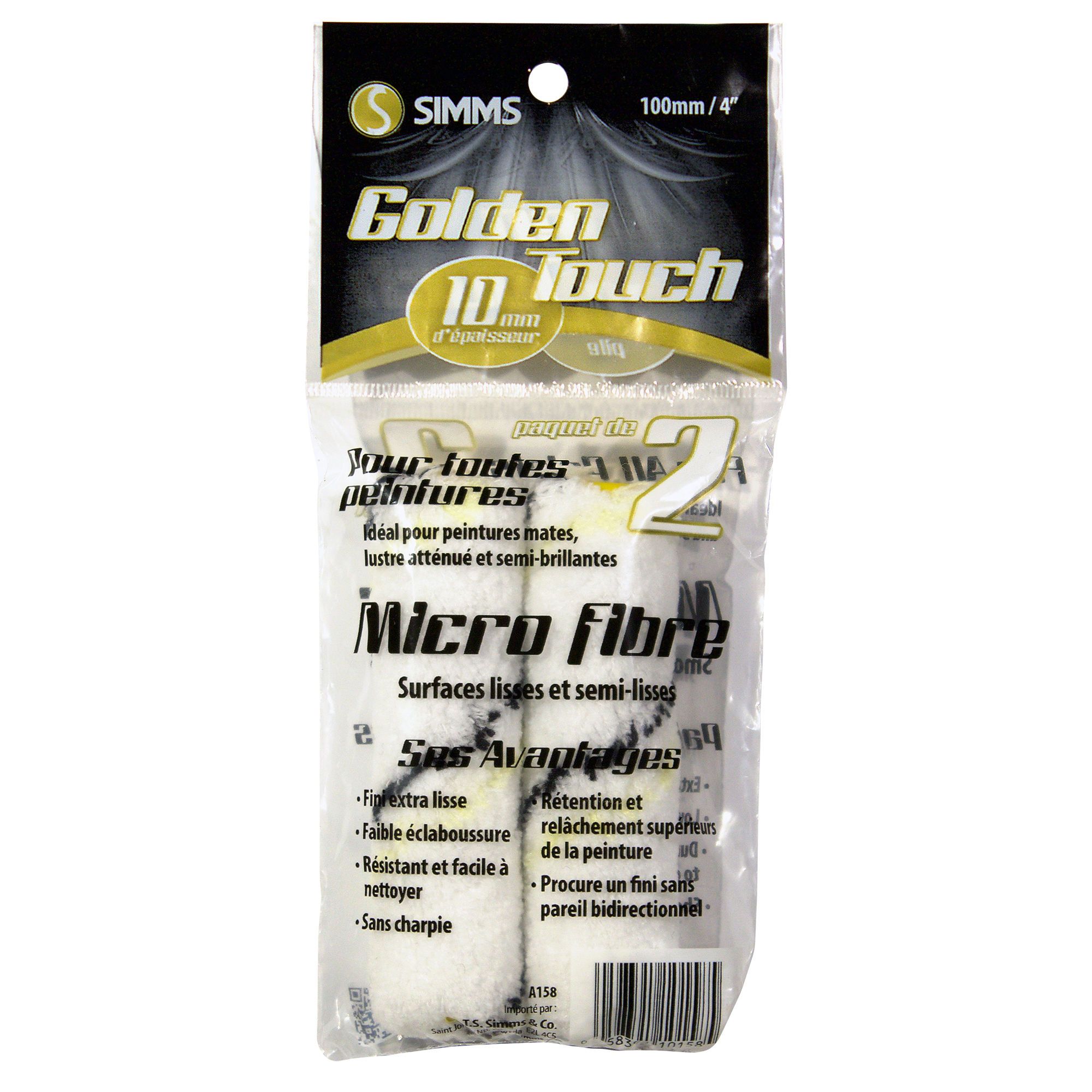 Mini Roller - 4" - Microfibre - 2/Pack from T.S. SIMMS & CIE | BMR