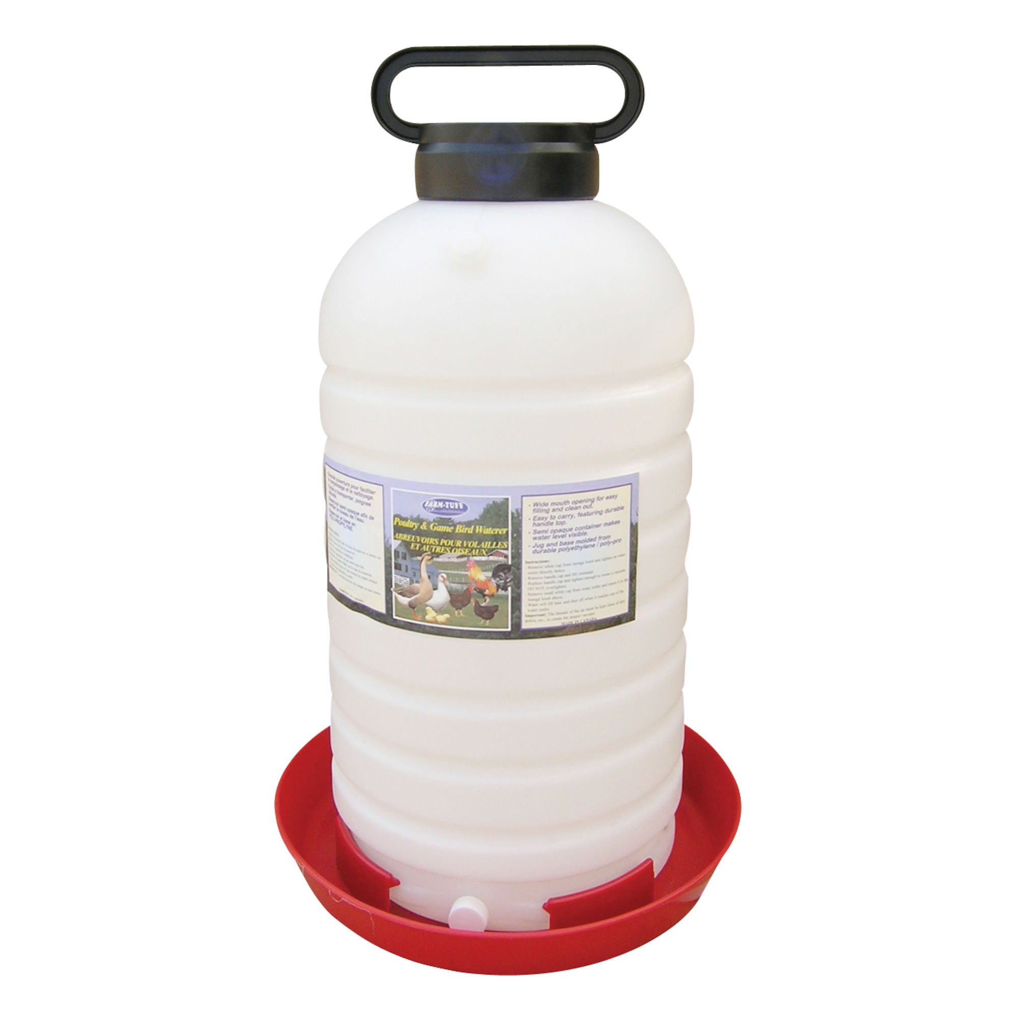 Farm Tuff Top Fill Poultry Fountain - White/Red - 7 gal from FARM TUFF ...