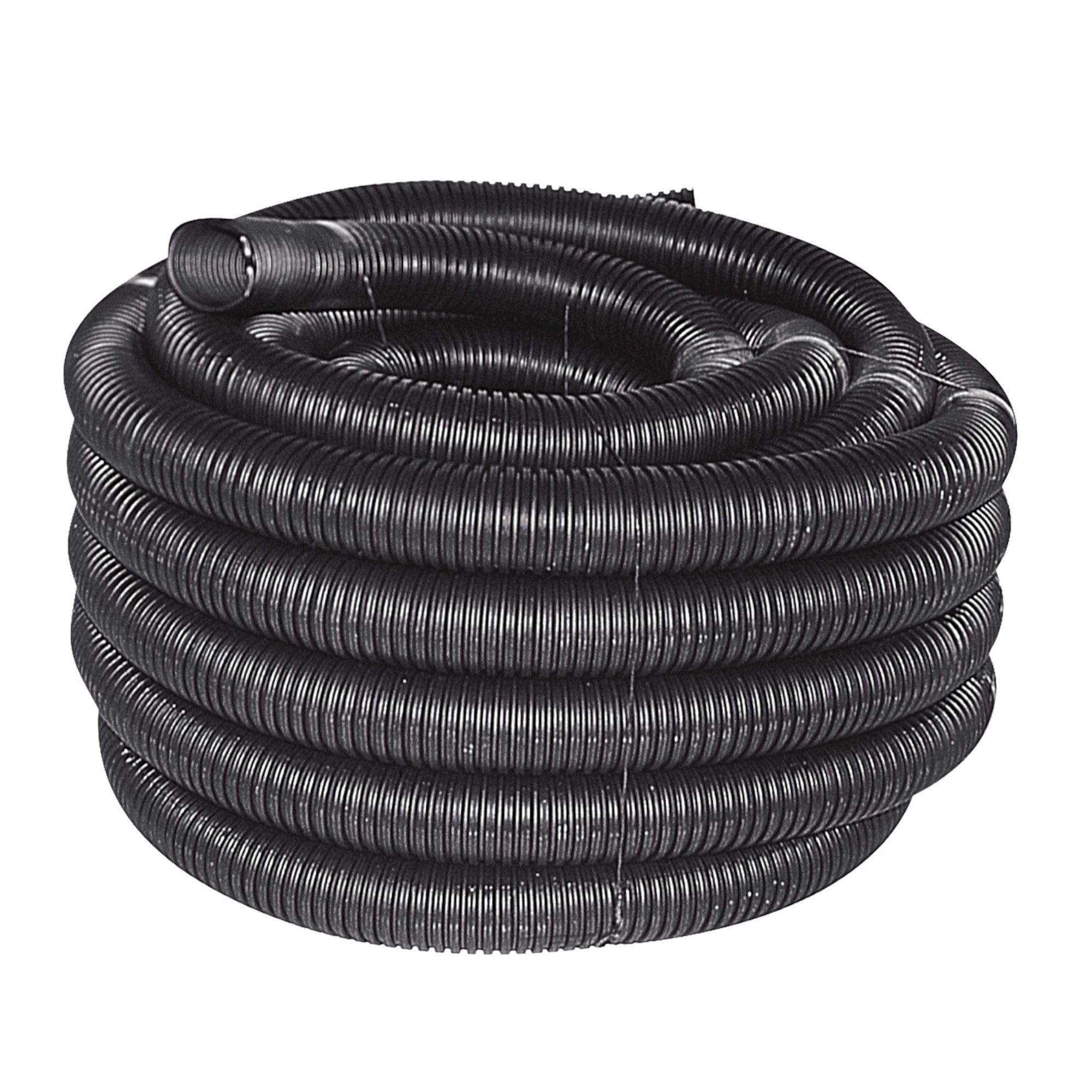 Tuyau de drainage, non-perforé, noir, 4" x 45 m de SOLENO | BMR