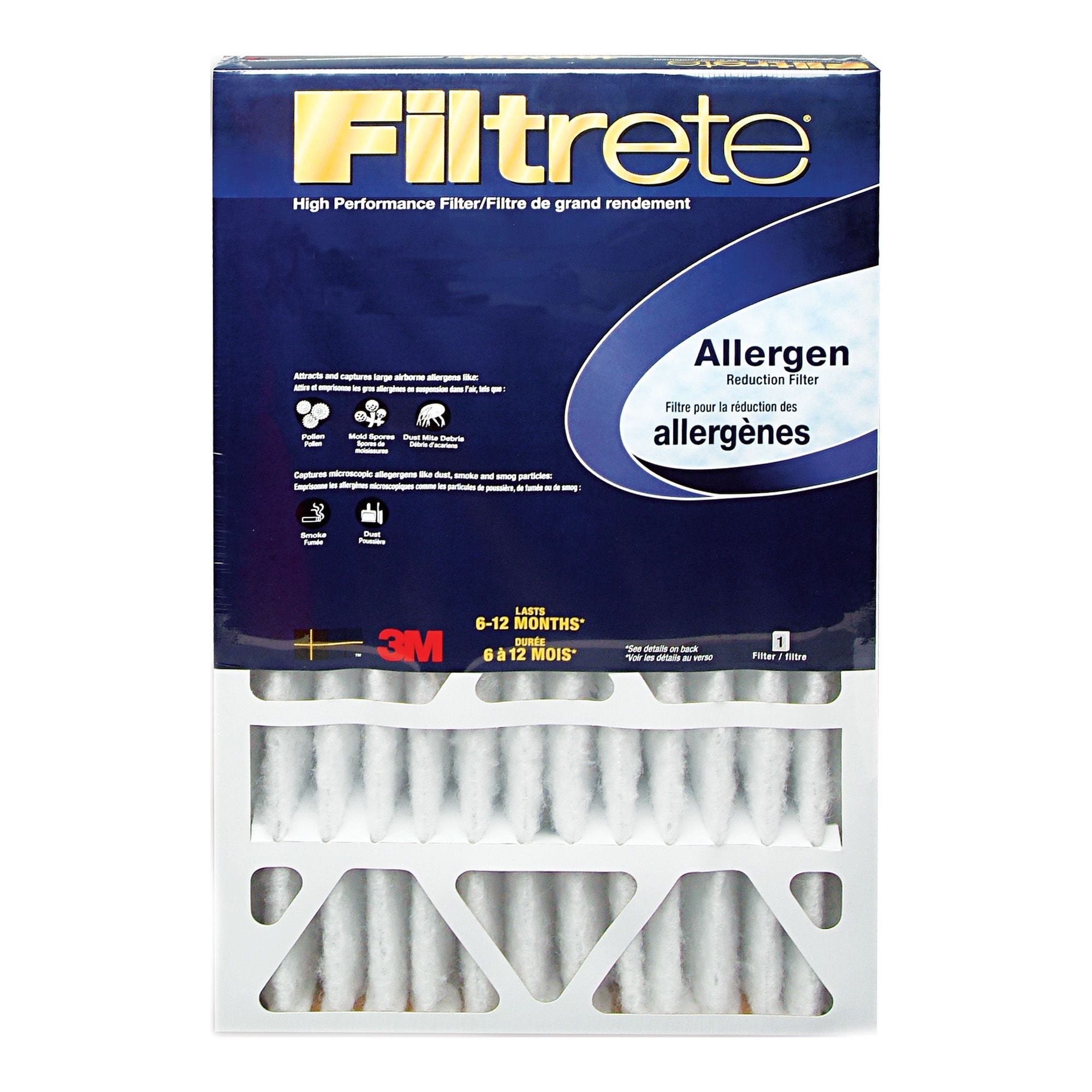 Deep Pleat Allergen Reduction Furnace Filter - 4" x 20" x 20" from 3M FILTRETE | BMR