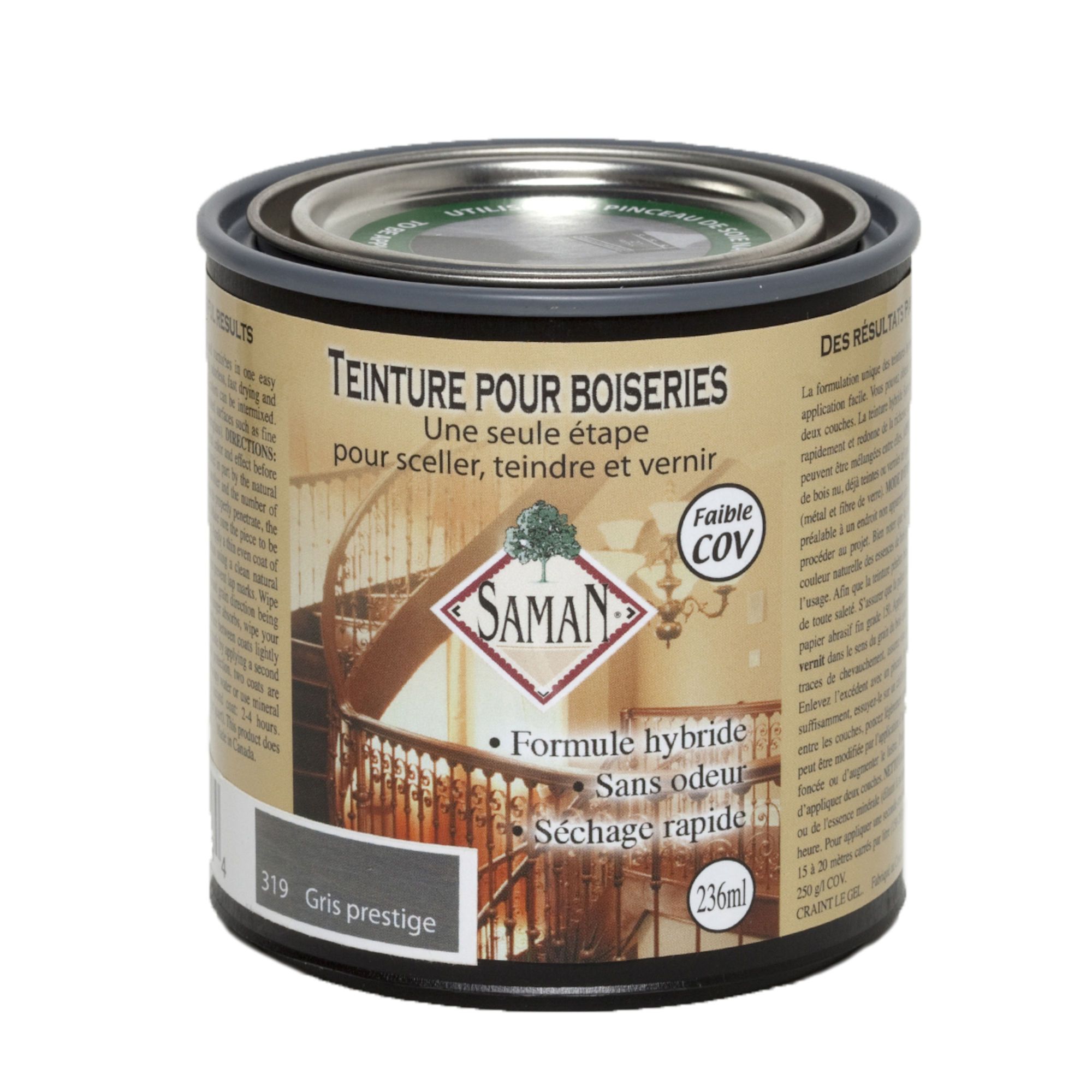 SAMAN Stain and Varnish - Prestigious gray - 236 ml from SAMAN | BMR