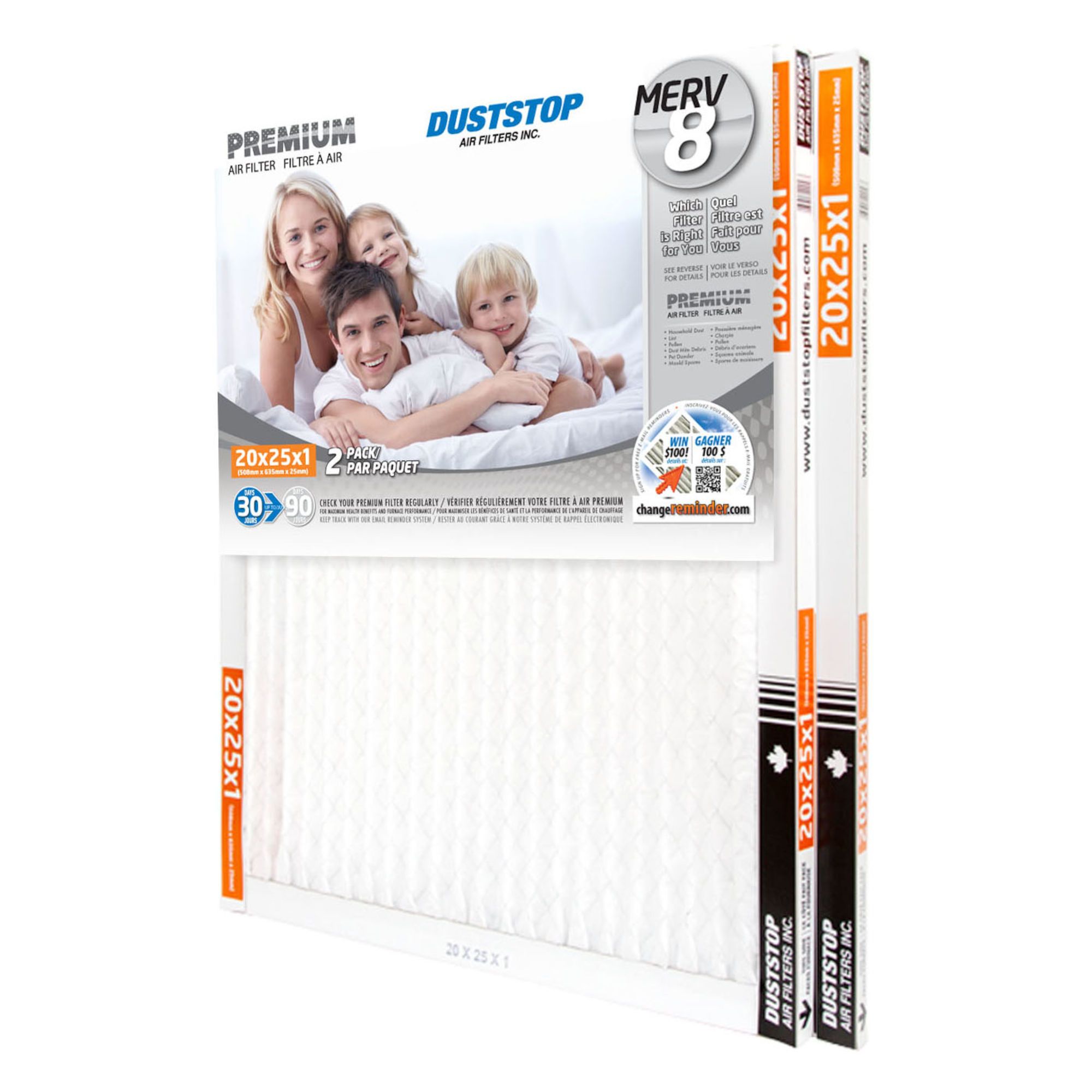 Pleated Filter 1" x 20" x 25" - White from DUSTSTOP AIR FILTERS | BMR