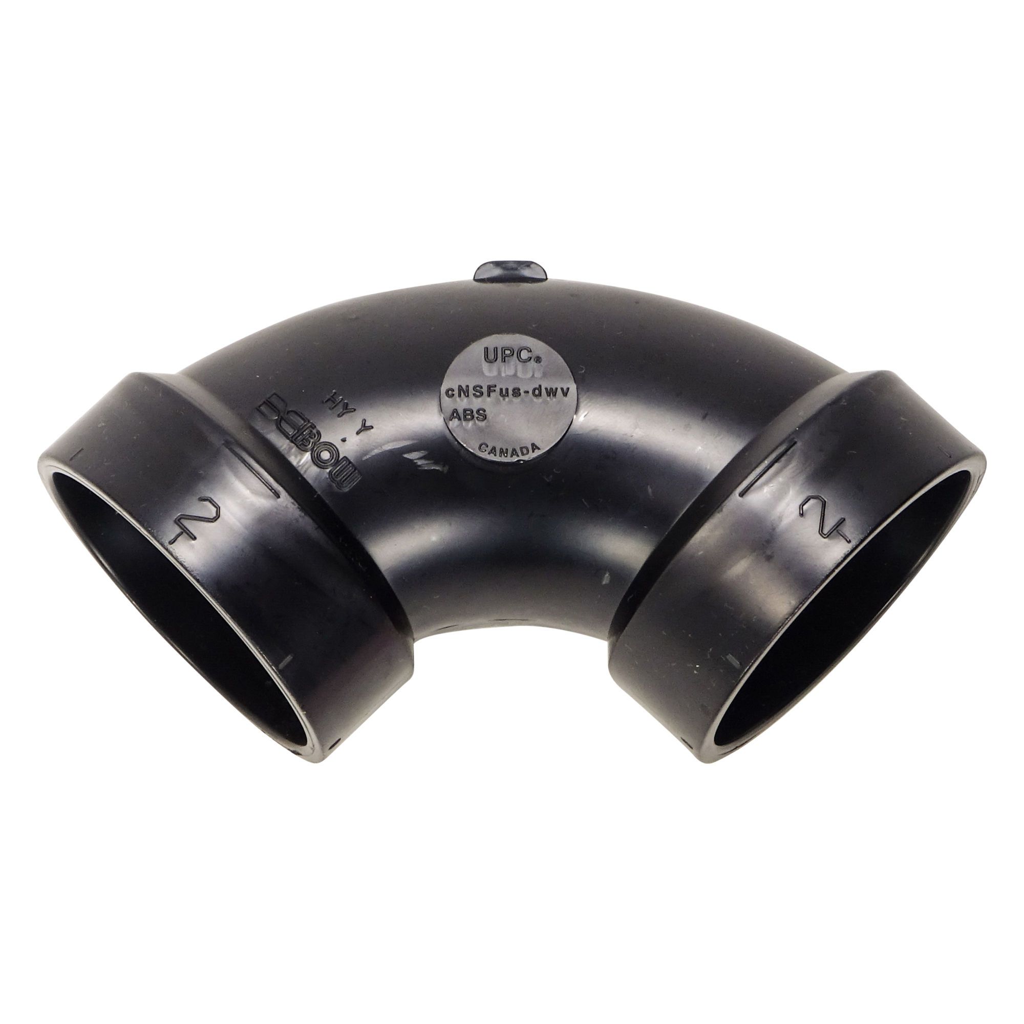 ABS DWV 90° Elbow - Long - 2" - Hub - Black from IPEX | BMR