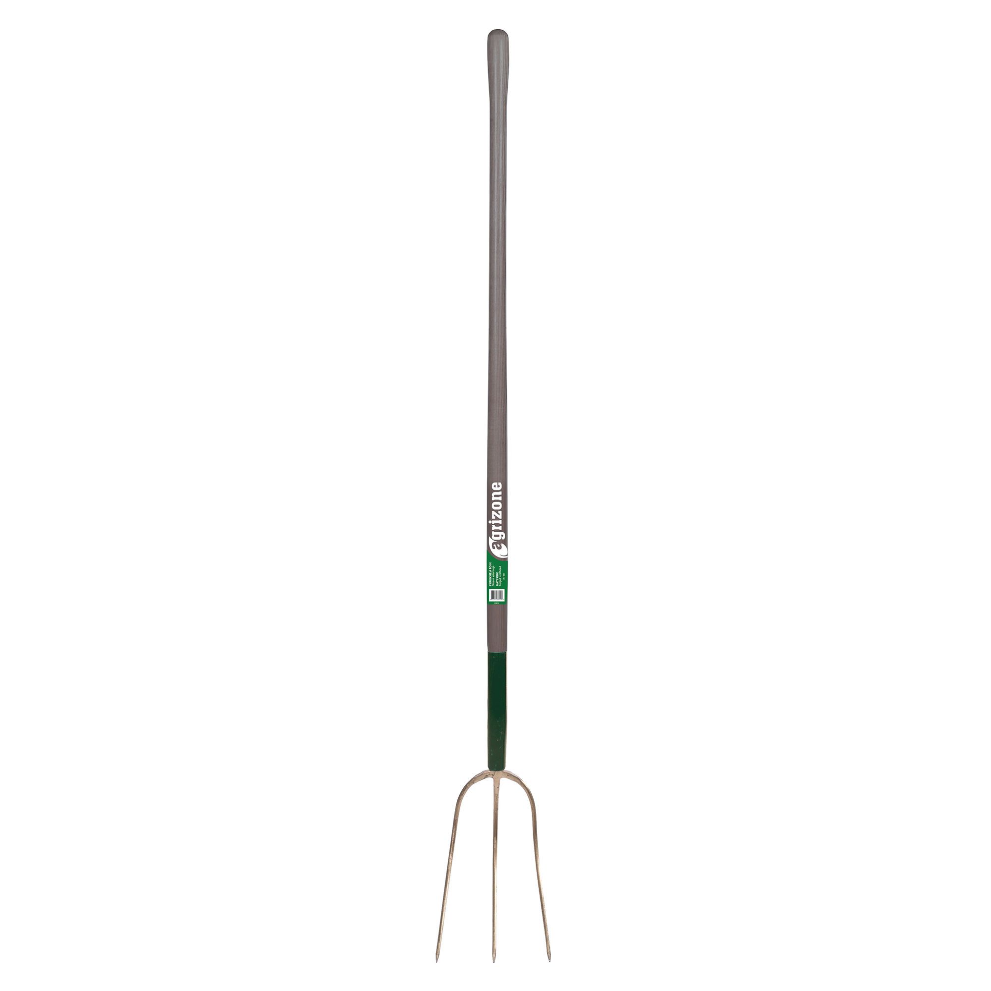 Hay Fork 12" - 3 Teeth - Forged Steel - Wooden Handle from GARANT | BMR