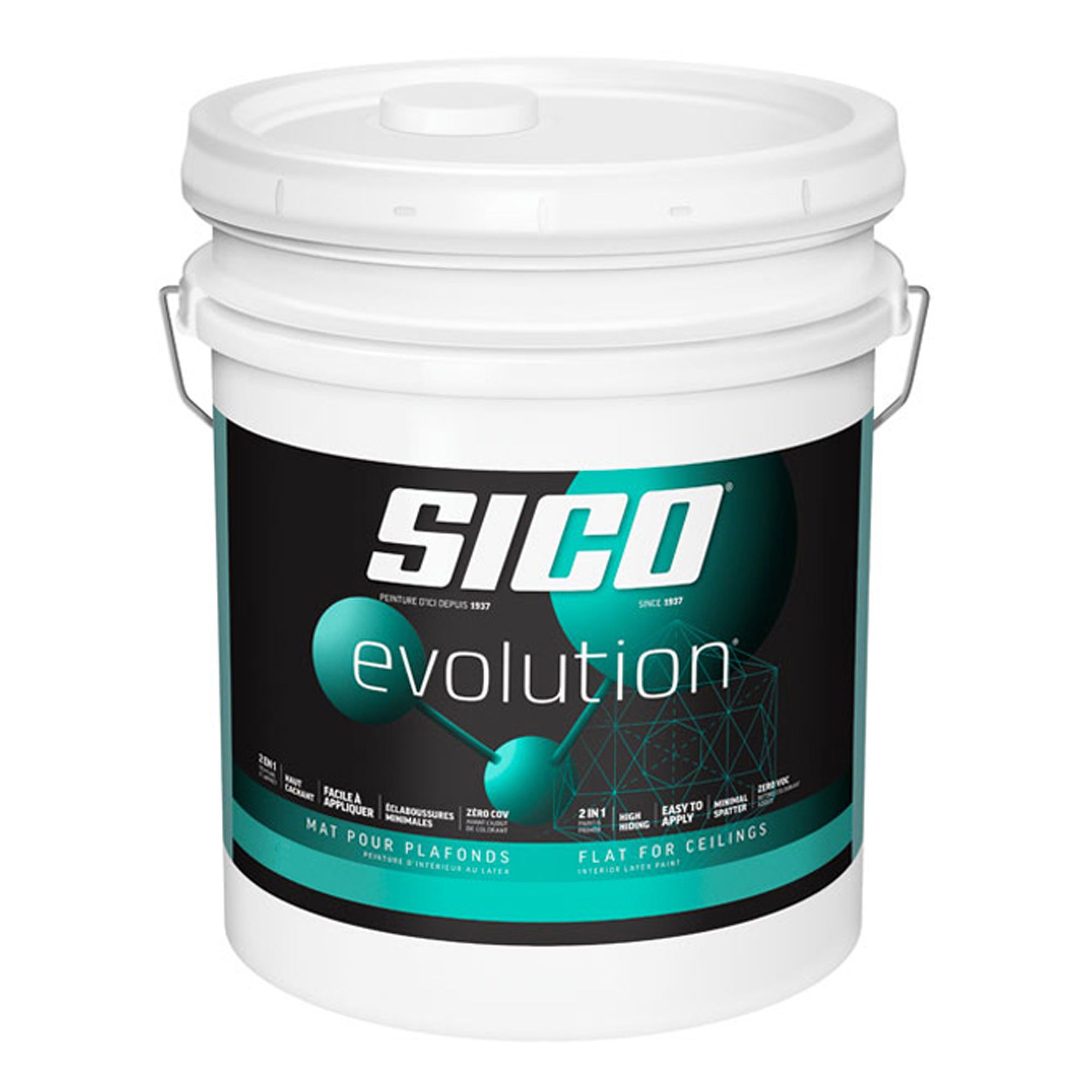 Paint SICO Evolution for ceilings, Flat, White, 18.9 l from SICO | BMR
