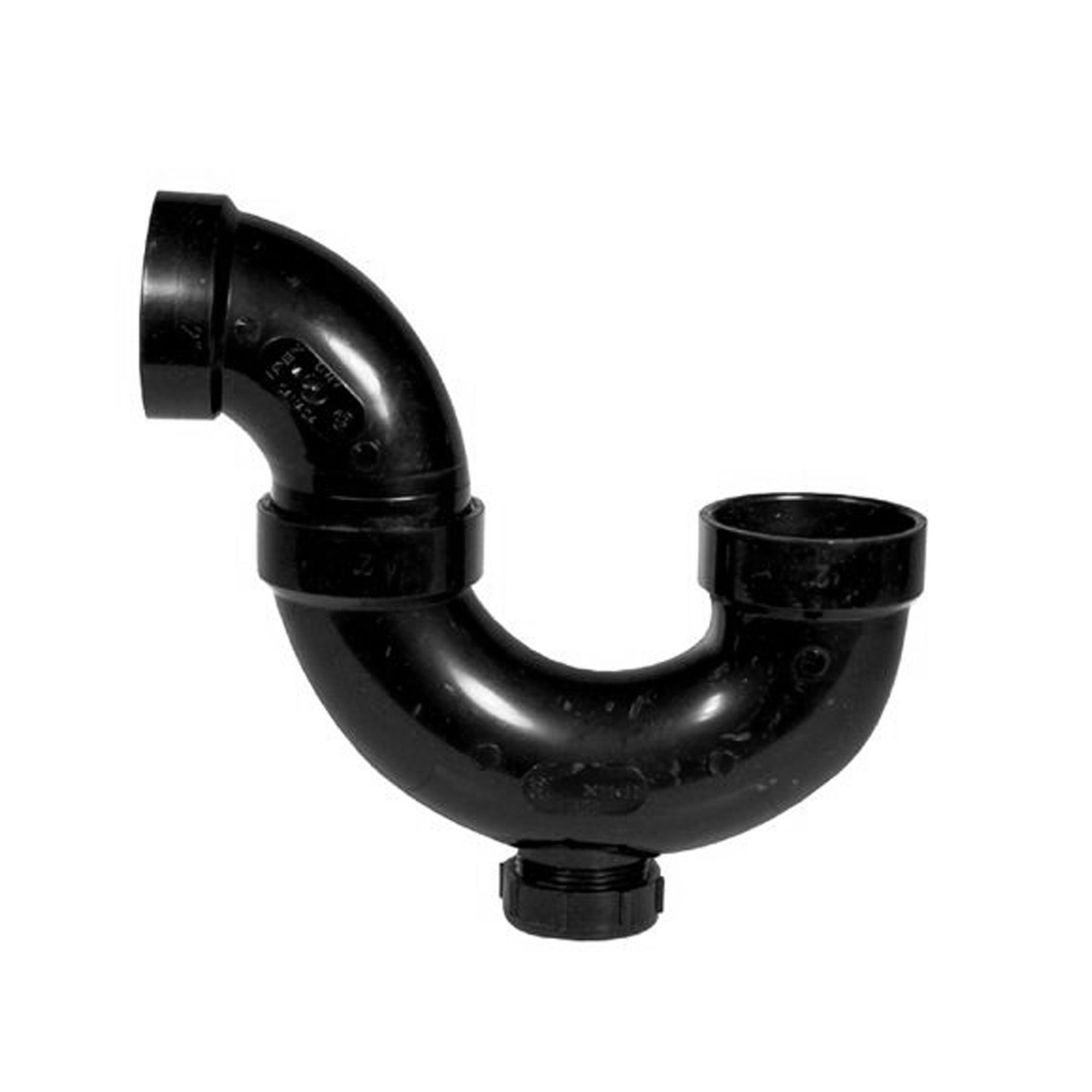 ABS DWV P-trap with Cleanout - 2" - Hub - Black from IPEX | BMR