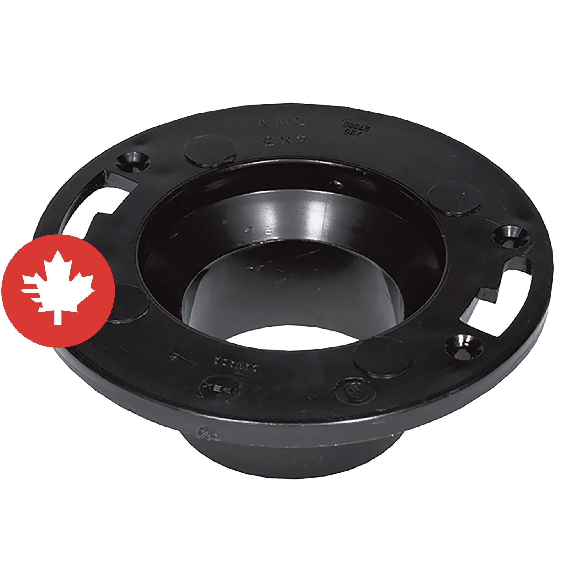 Bride de toilette en ABS DWV, 4" x 3", mâle, noir de IPEX | BMR
