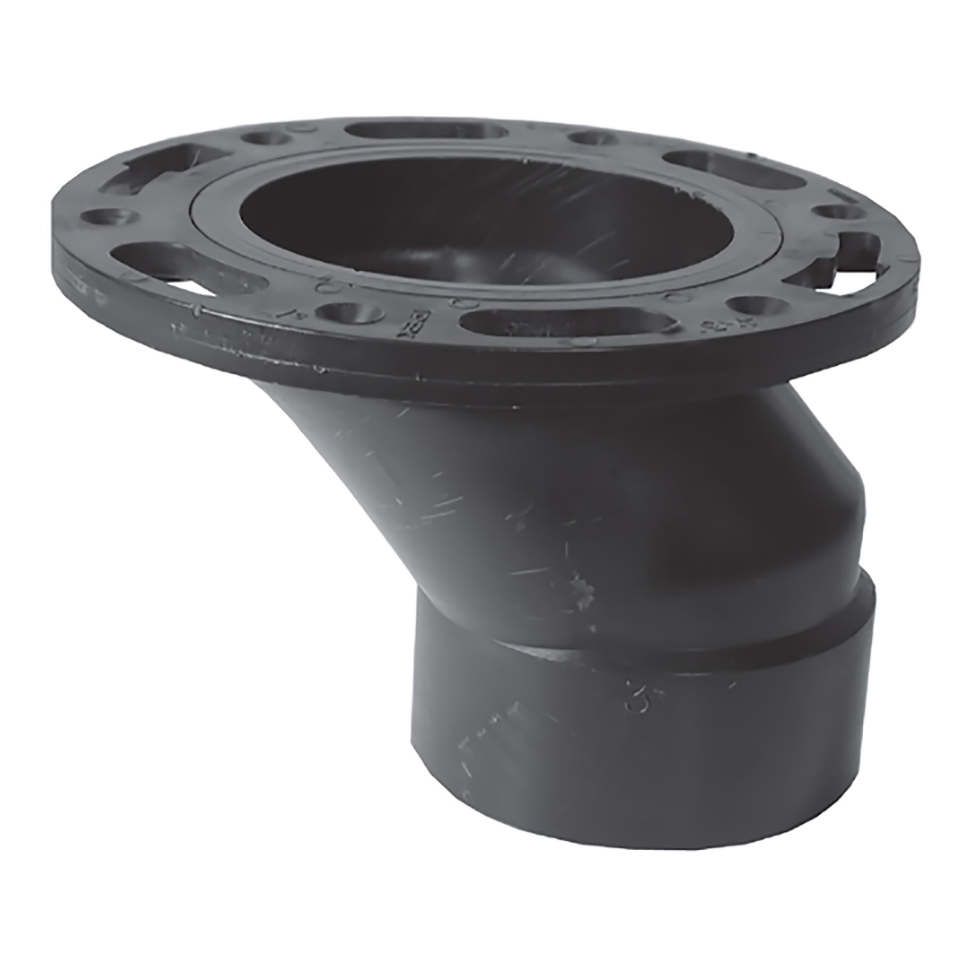 ABS DWV Adjustable Offset Closet Flange - 4" x 3" - Hub - Black from ...