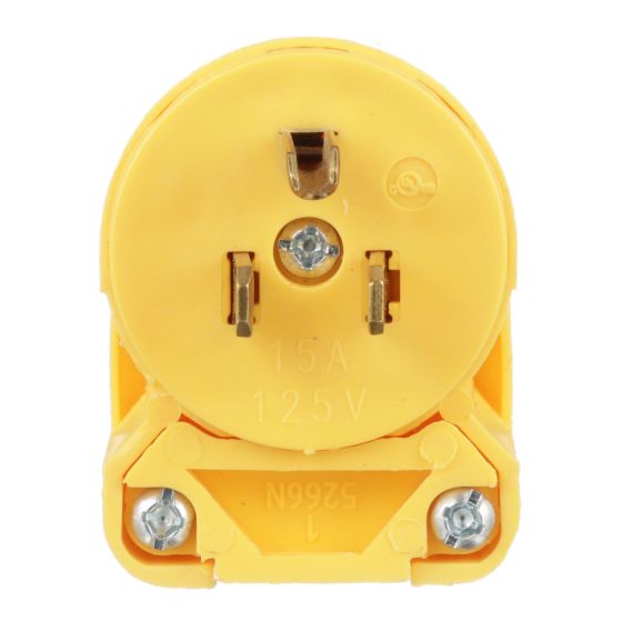 Angled Plug - Vinyl - Yellow - 15 A from EATON COOPER WIRING | BMR