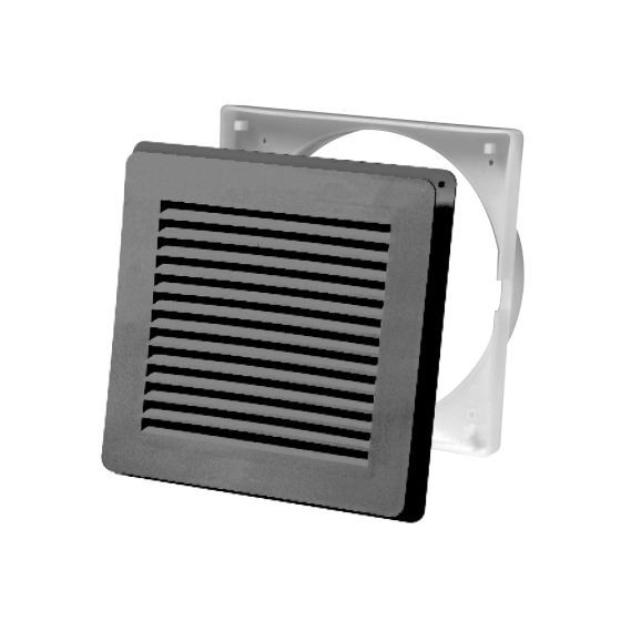 Wall-Mounted Vent With Collar - Black - 6" from CANPLAS INDUSTRIES | BMR