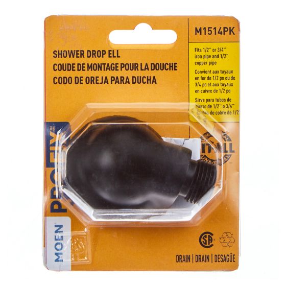 PRO-FIX™ Universal Shower Drop Ell, Matte Black from MOEN | BMR
