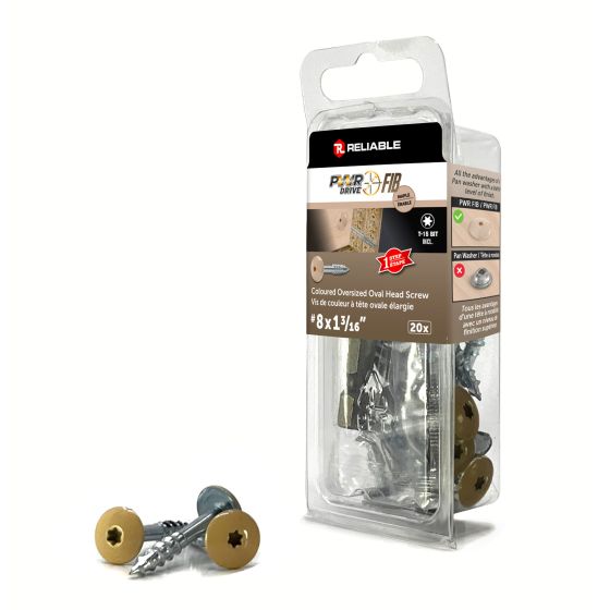 Oval Head Screw – #8 x 1 3/16" – Maple Finish – 20/Pkg from RELIABLE | BMR