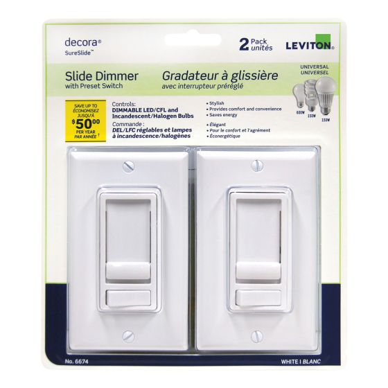 DECORA SureSlide slide dimmer from LEVITON | BMR