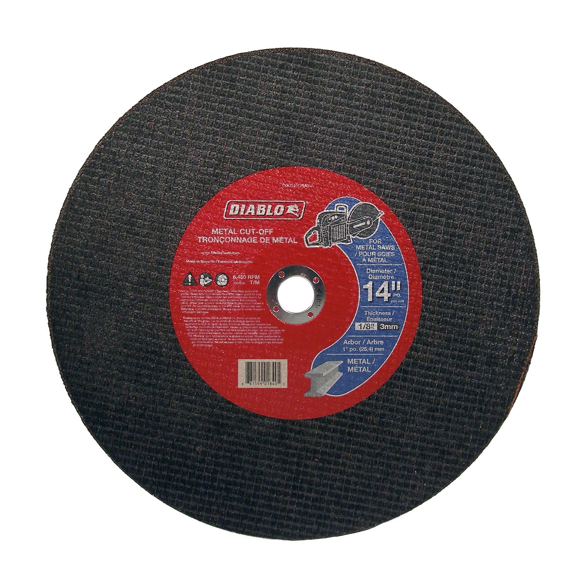 Cut-Off Grinder Wheel for Metal - 14" x 1/8" x 1" from FREUD DIABLO | BMR