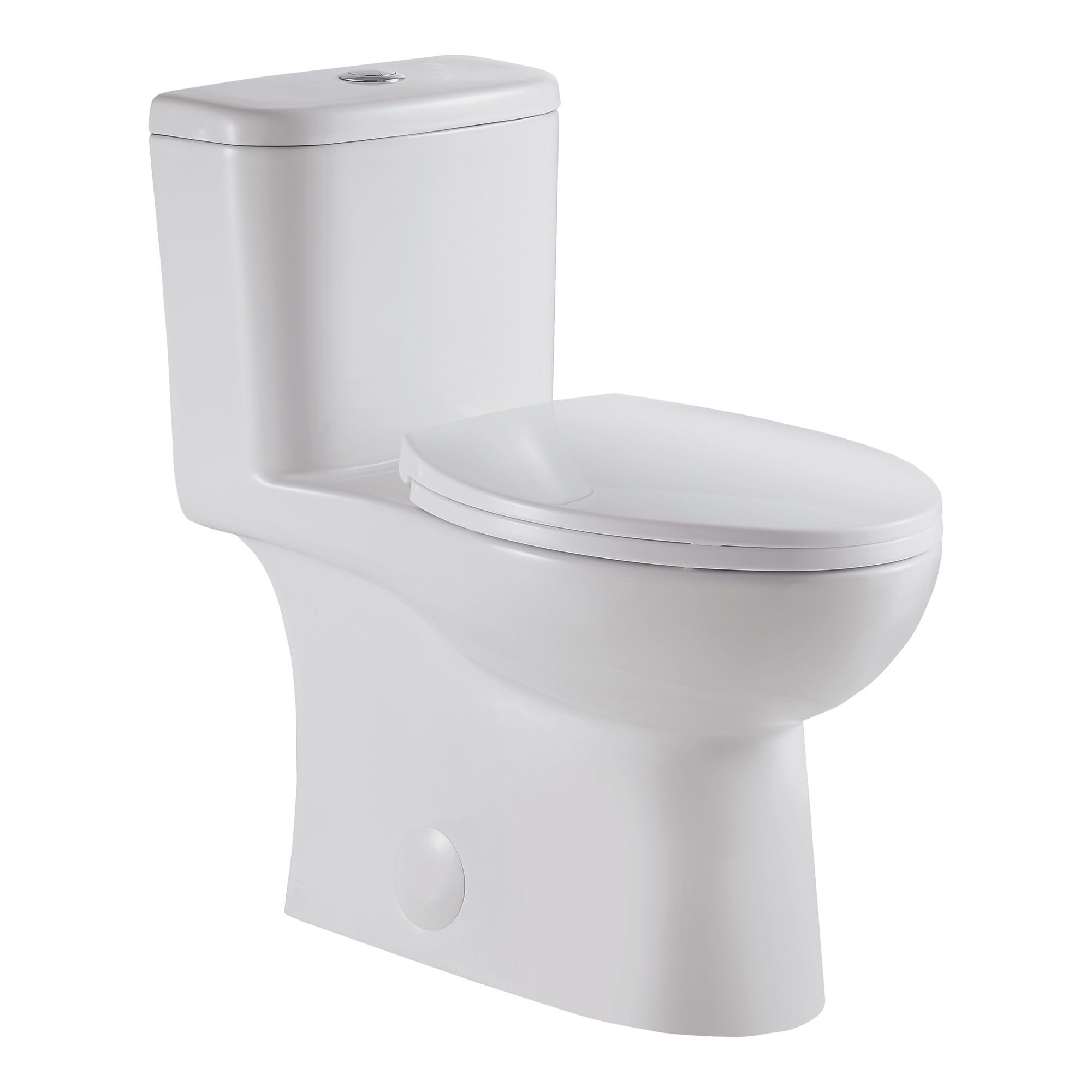 Toilette, cuvette allongée, Bali, monobloc à double chasse, blanc de ...