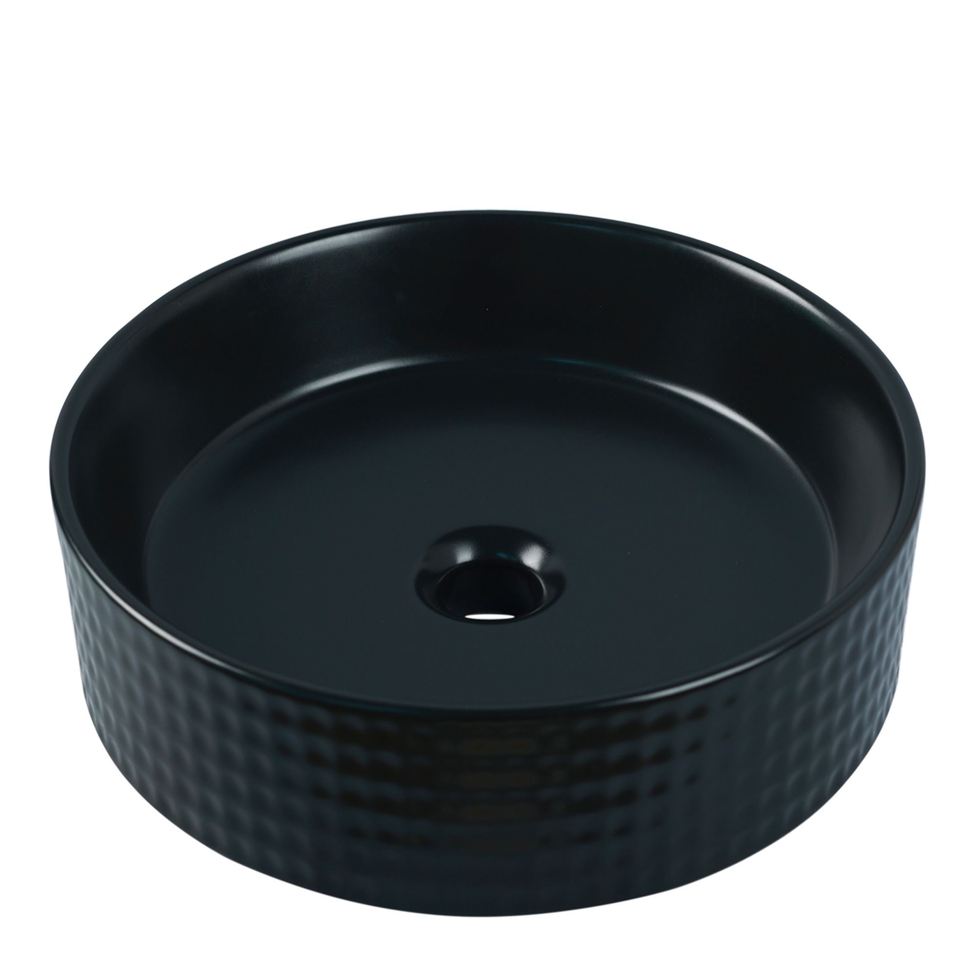 Lavabo rond Vessel, 15 3/4" x 5 5/16", noir mat de OPAZ | BMR