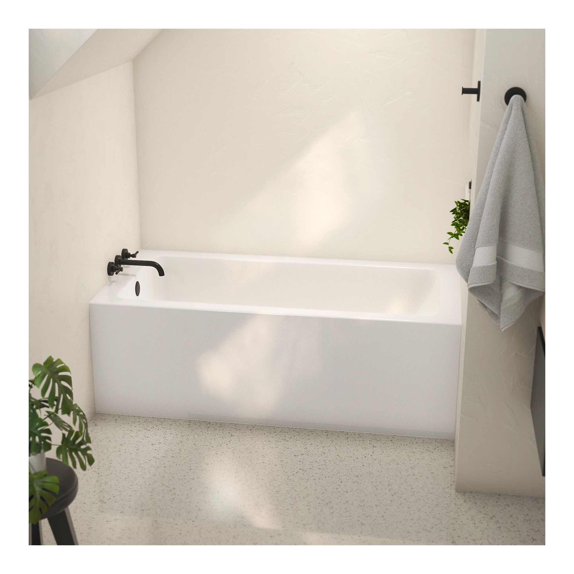 Aveiro Alcove Bathtub - Left Hand Outlet – White – 30” x 60” from OPAZ ...