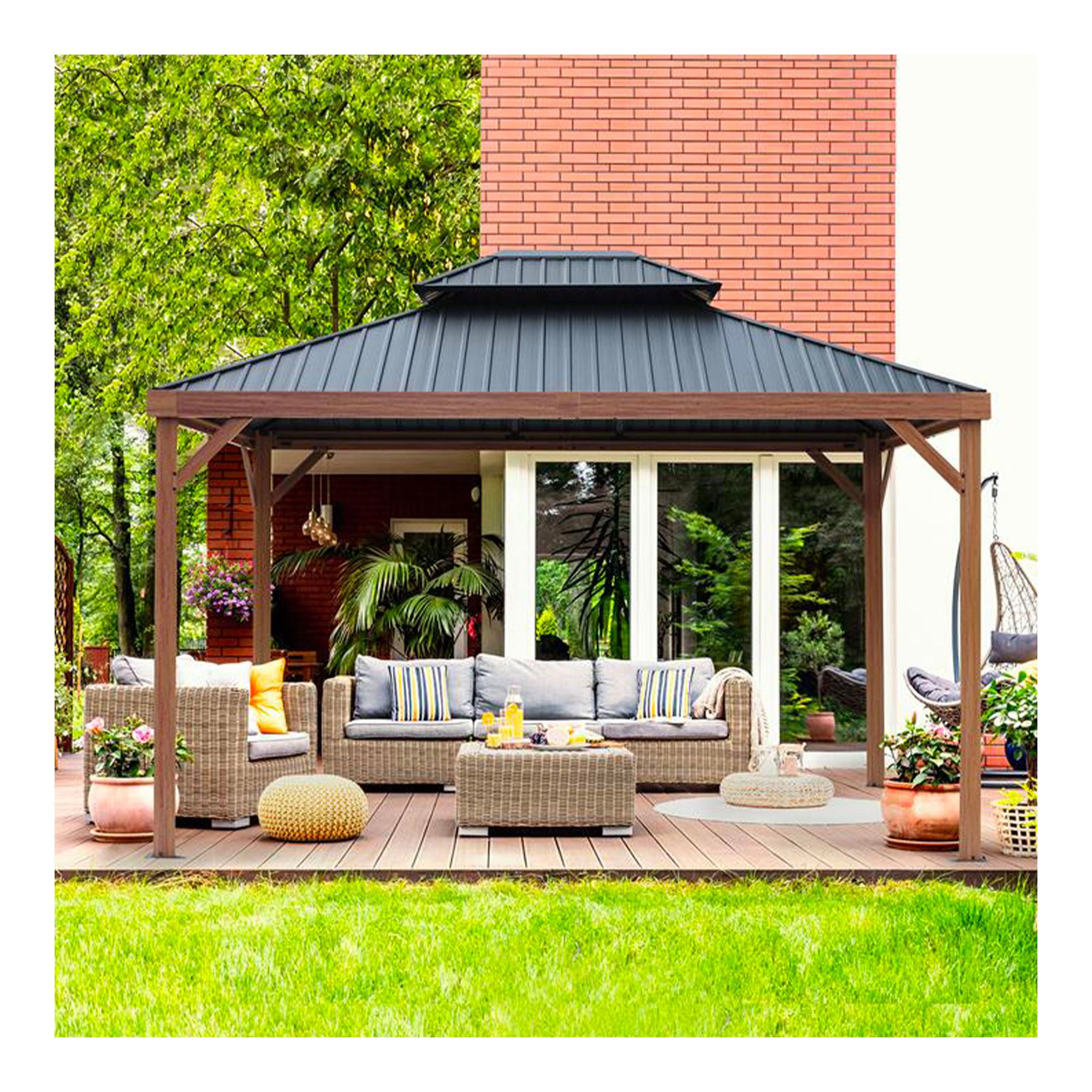Gazebo Banff, 10' x 12', structure en aluminium, toit double | BMR