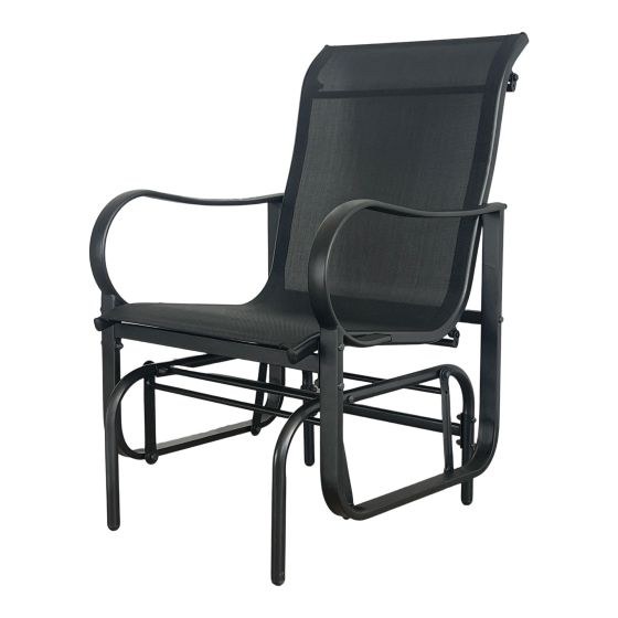 Rocking Chair – Steel, 26.8" x 24" x 36.8" – Matte Black from OPAZ | BMR