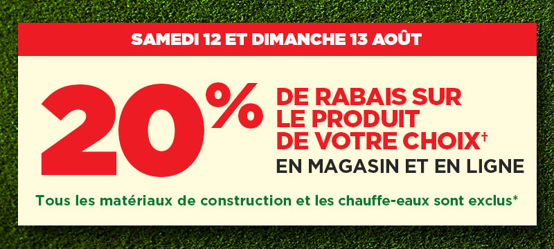 Promotion rabais 20% de rabais sur le produit le plus cher | BMR