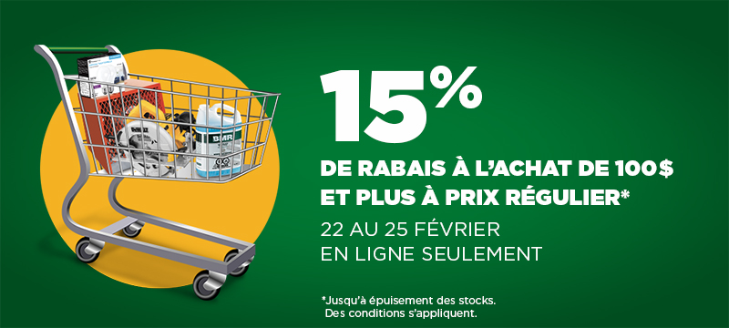 Obtenez 15% de rabais avec tout achat de 100$ et plus | BMR