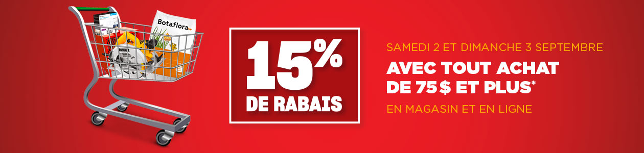 Obtenez 15% de rabais avec tout achat de 75$ et plus | BMR