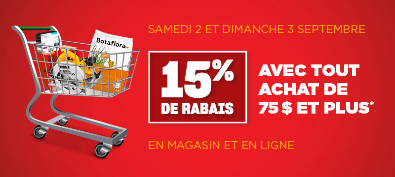 Obtenez 15% de rabais avec tout achat de 75$ et plus | BMR